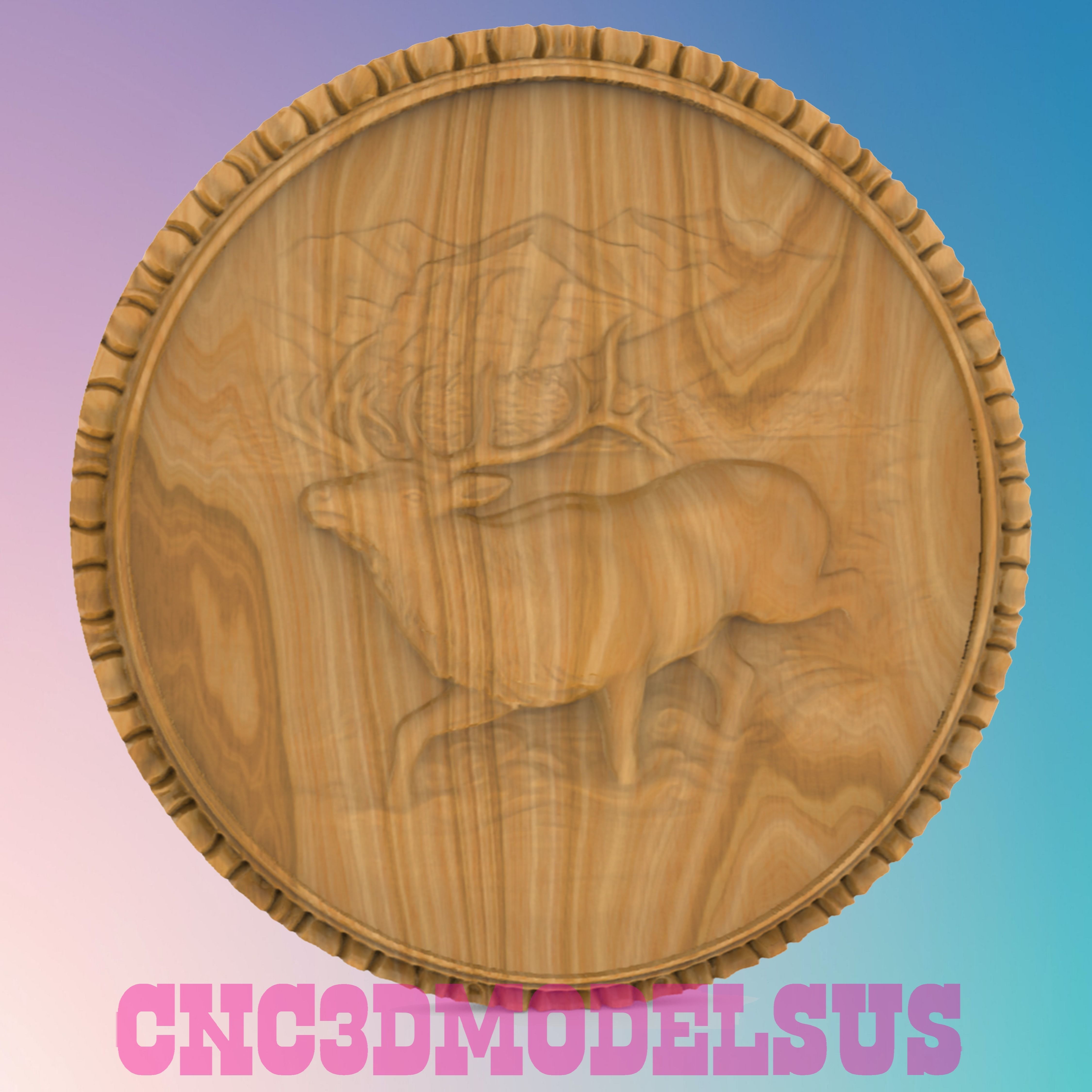 Deer 7 3D MODEL STL FILE FOR CNC ROUTER LASER 3D model 3D printable ...