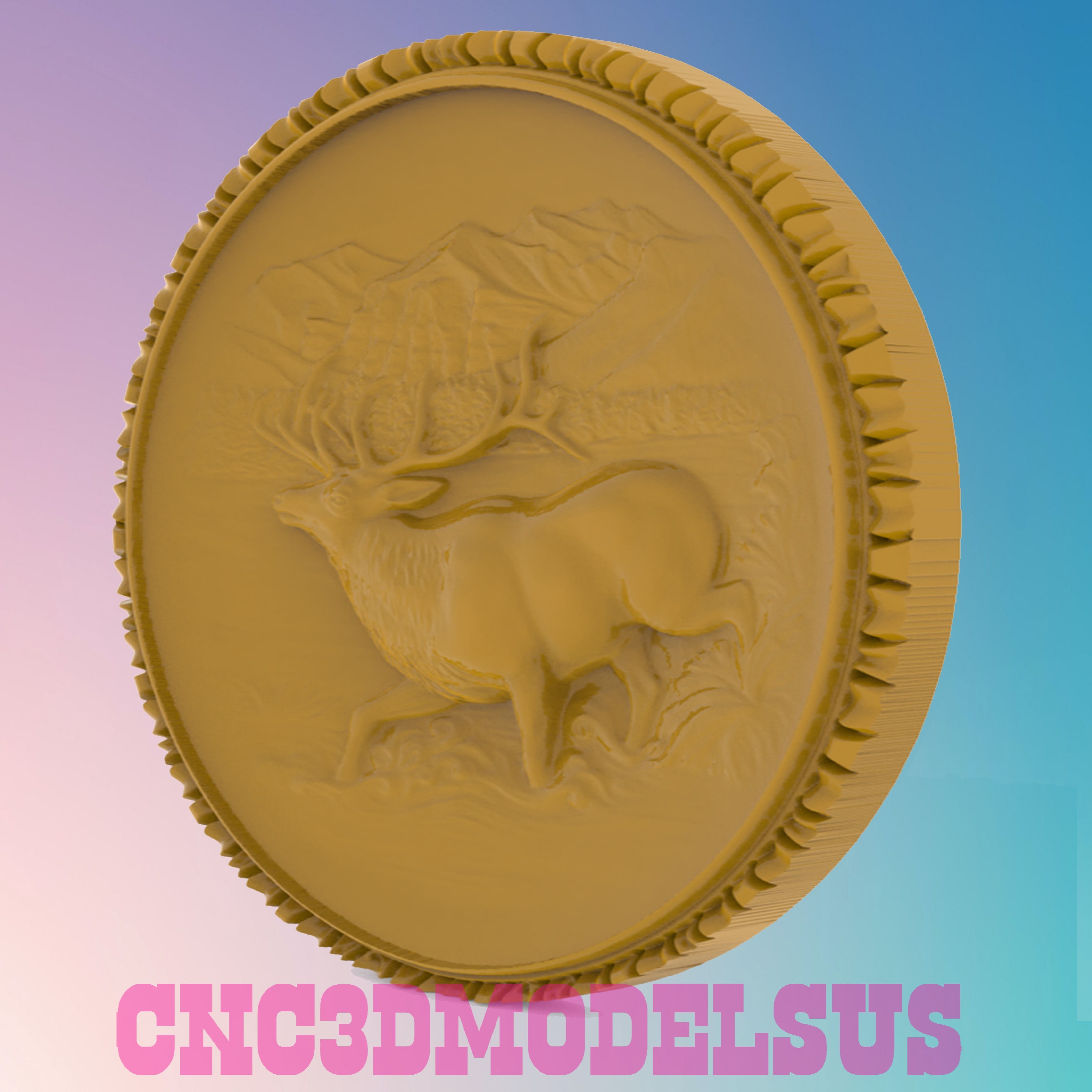 Deer 7 3D MODEL STL FILE FOR CNC ROUTER LASER 3D model 3D printable ...