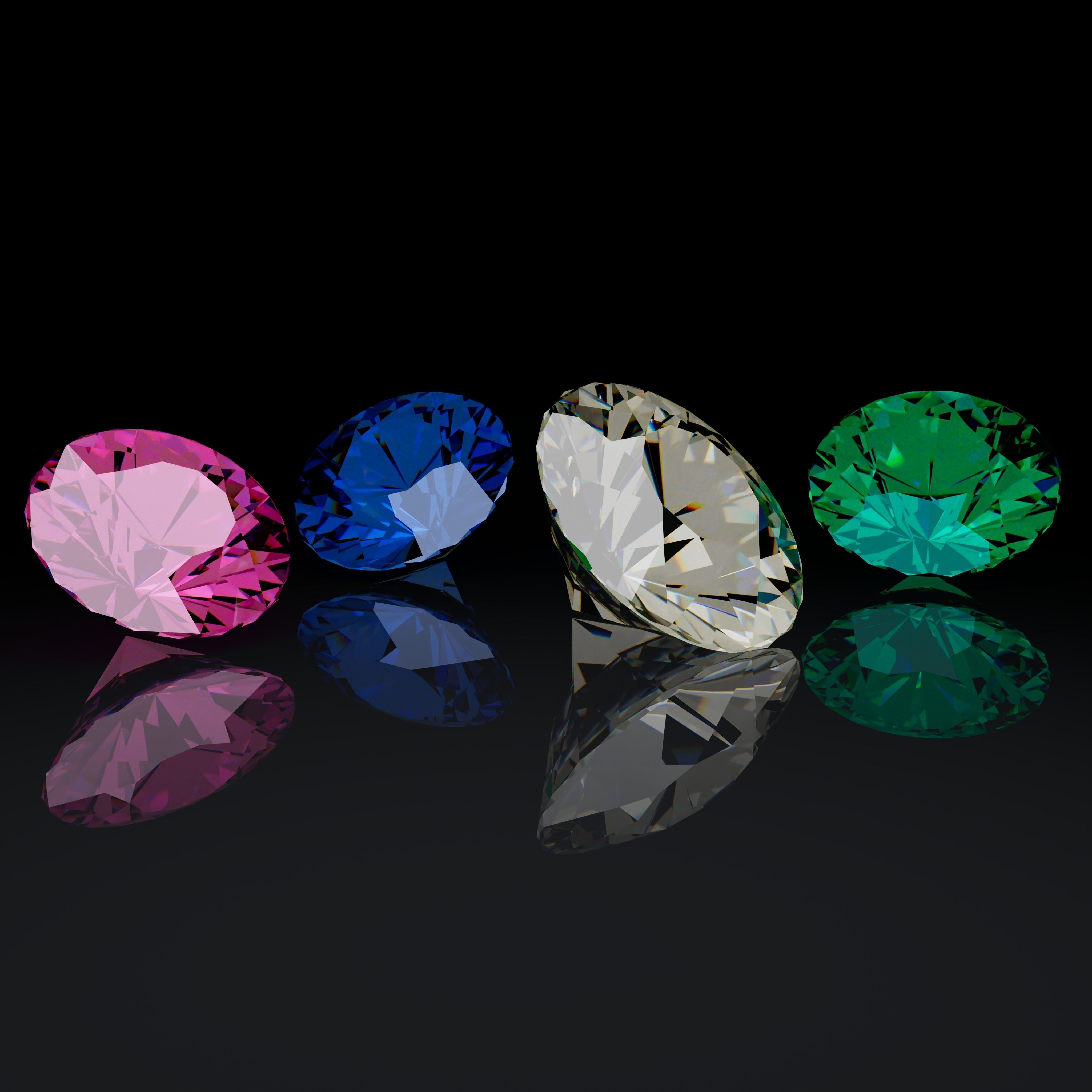 Colored Realistic Diamonds free VR / AR / low-poly 3D model | CGTrader