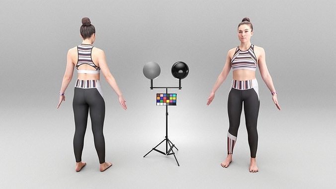 3D model Fitness woman ready for animation 454 VR / AR / low-poly ...