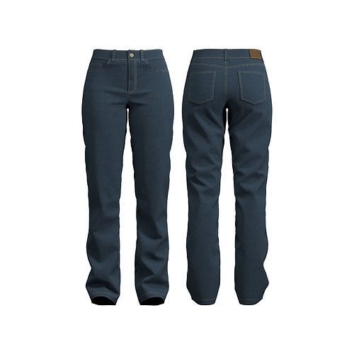 Womens Blue Jeans - Marvelous Designer 3D model | CGTrader