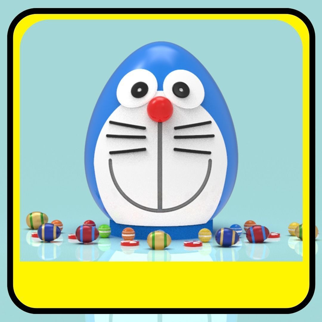 Doraemon piggy bank or easter egg 3D model 3D printable | CGTrader