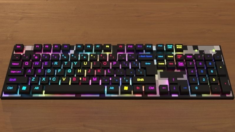 Backlit keyboard 3D model | CGTrader