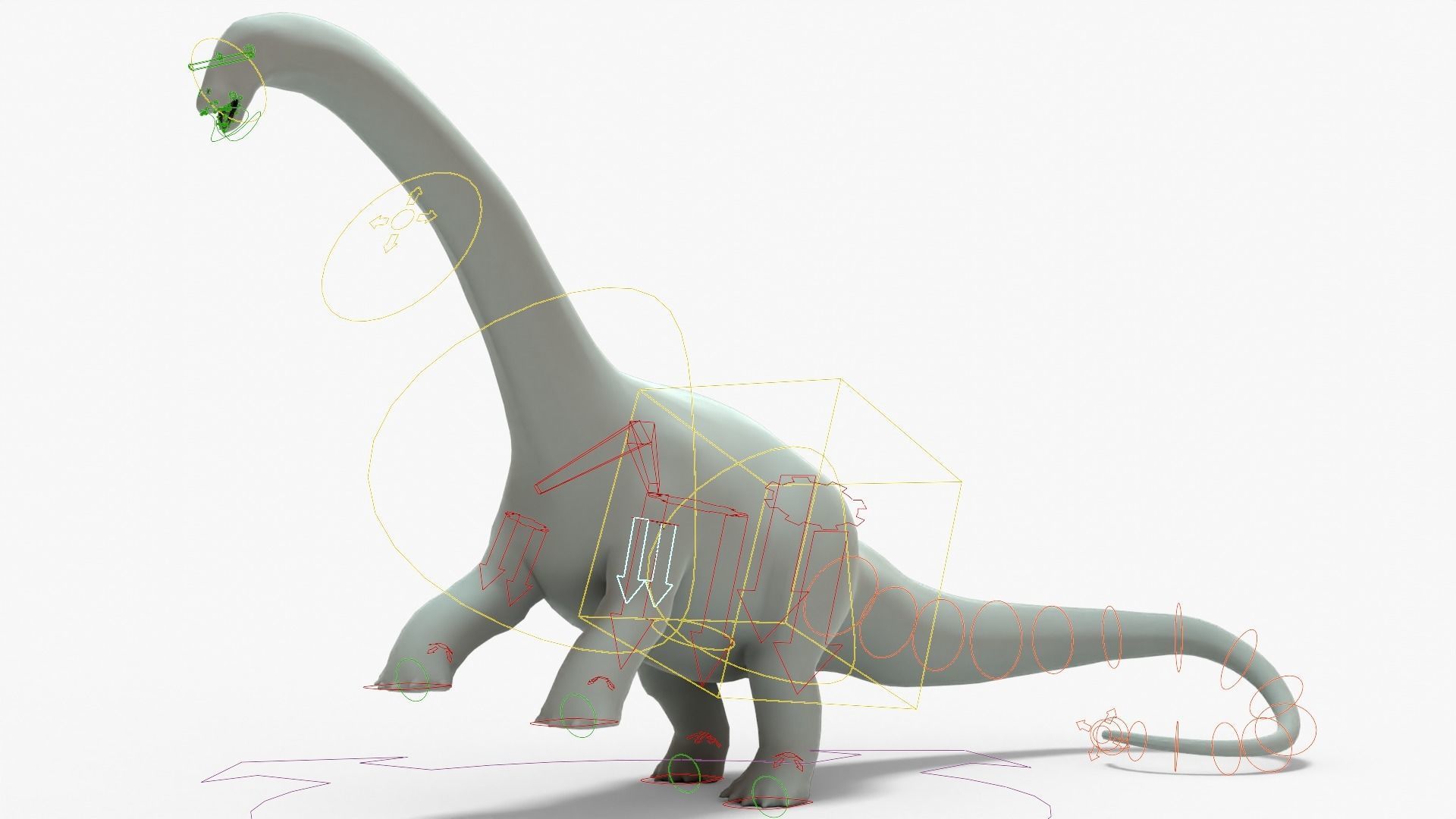 3D Model Collection Brontosaurus Rigged Basemesh With Skeleton VR / AR ...