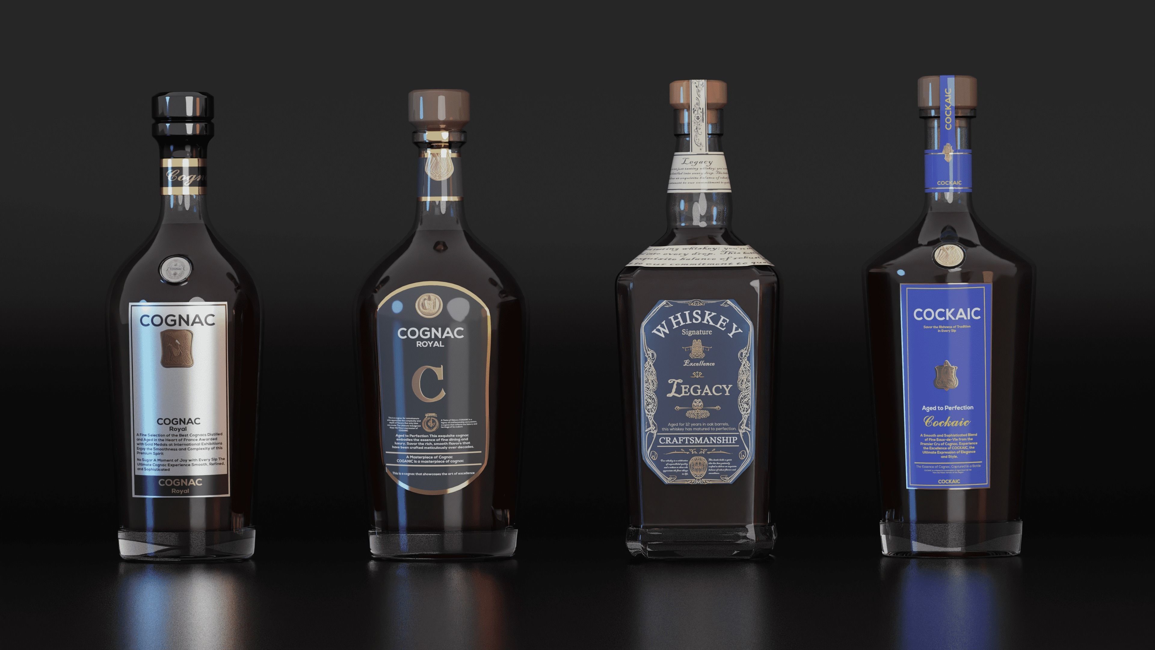 3D model Exquisite Liquor Bottle Collection - 3D Models VR / AR / low ...