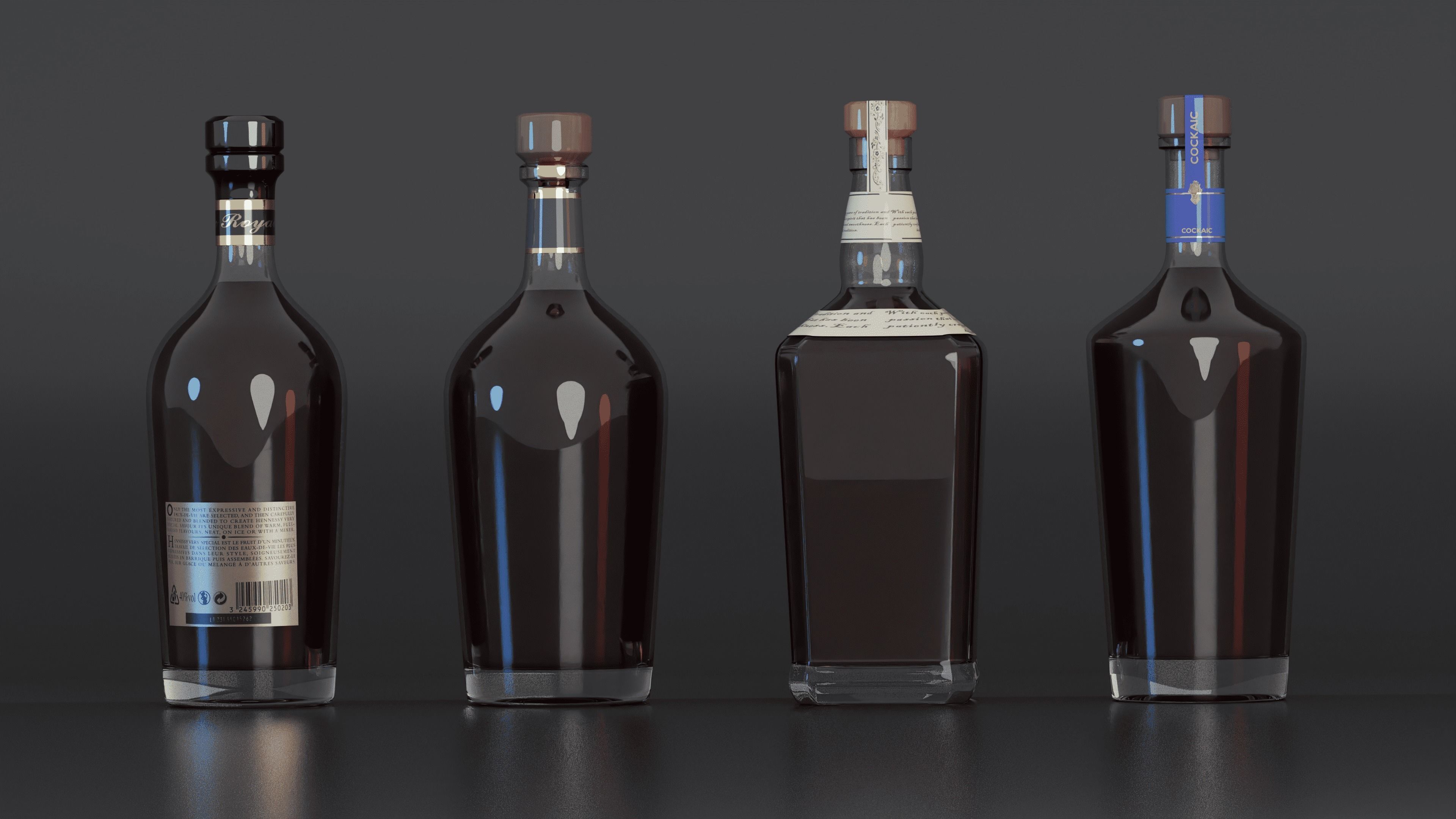 3D model Exquisite Liquor Bottle Collection - 3D Models VR / AR / low ...