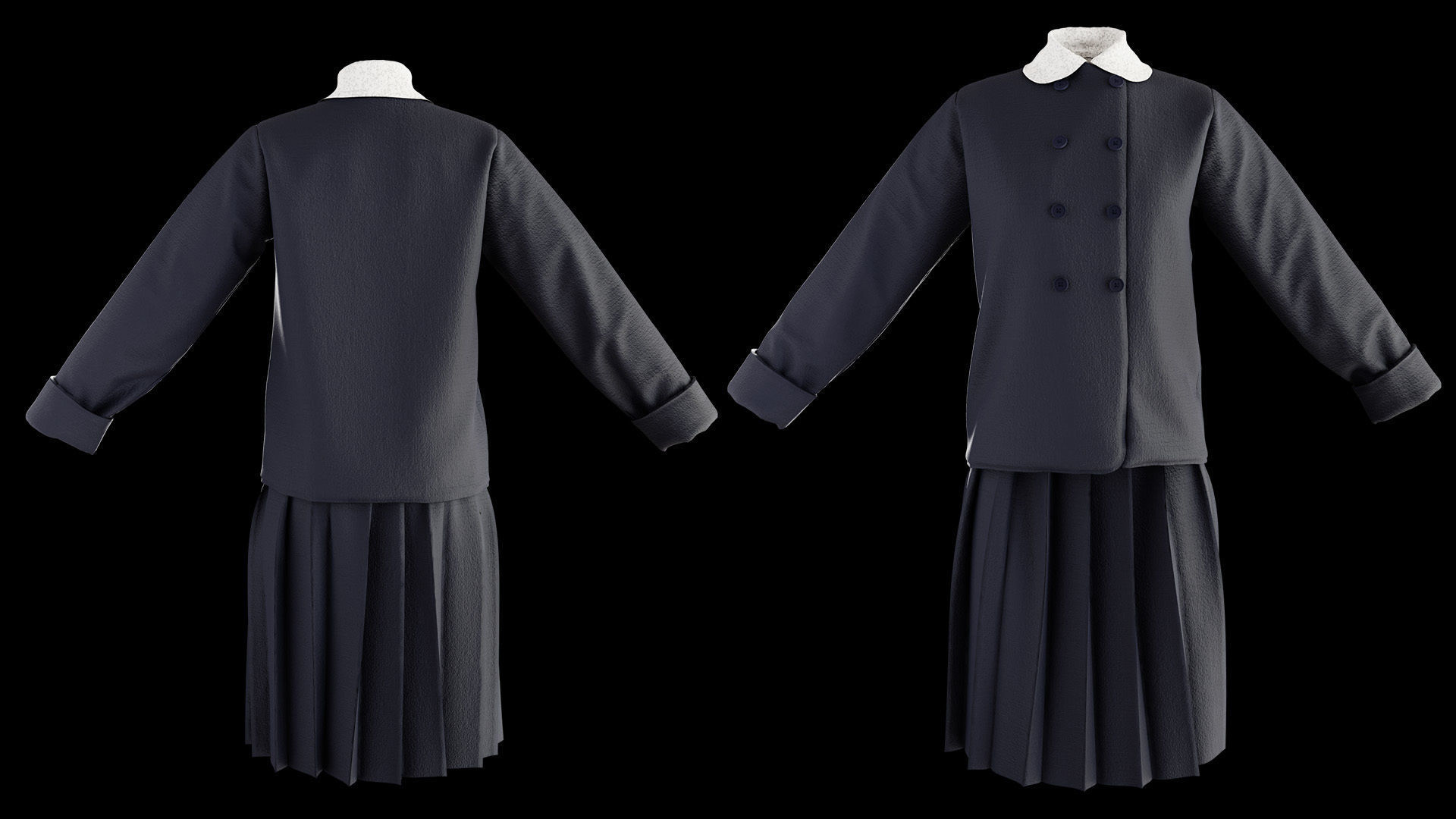3 School uniform for girls vol02 3D model | CGTrader