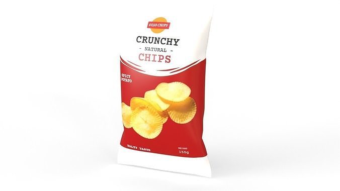 Potato Chips packet 3D model | CGTrader
