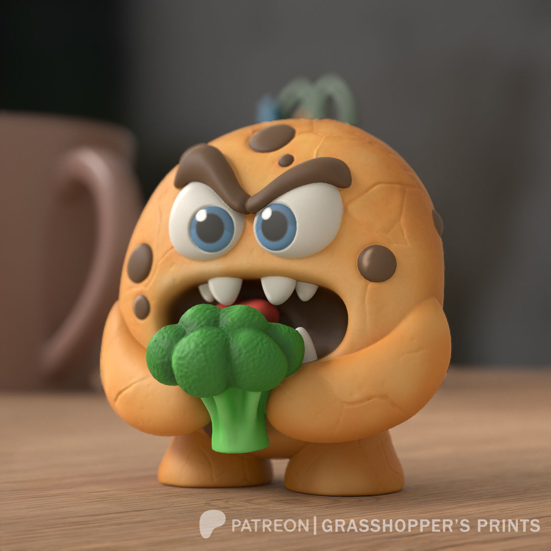 Angry Cookie 3D model 3D printable | CGTrader