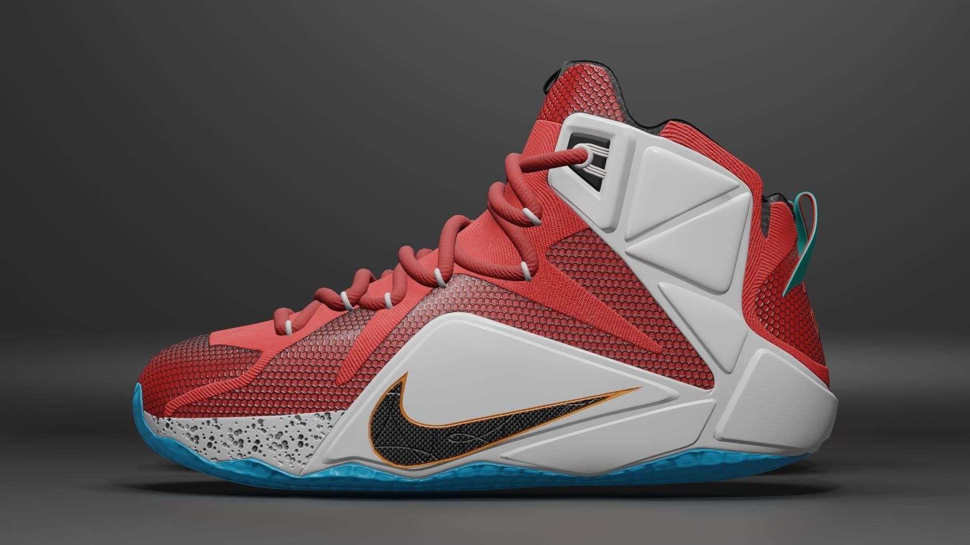 Nike Lebron Red white 3D model | CGTrader