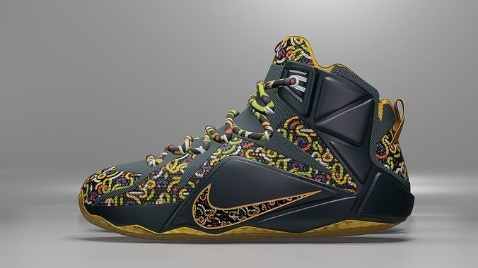 Nike Lebron geometric curve pattern 3D model | CGTrader
