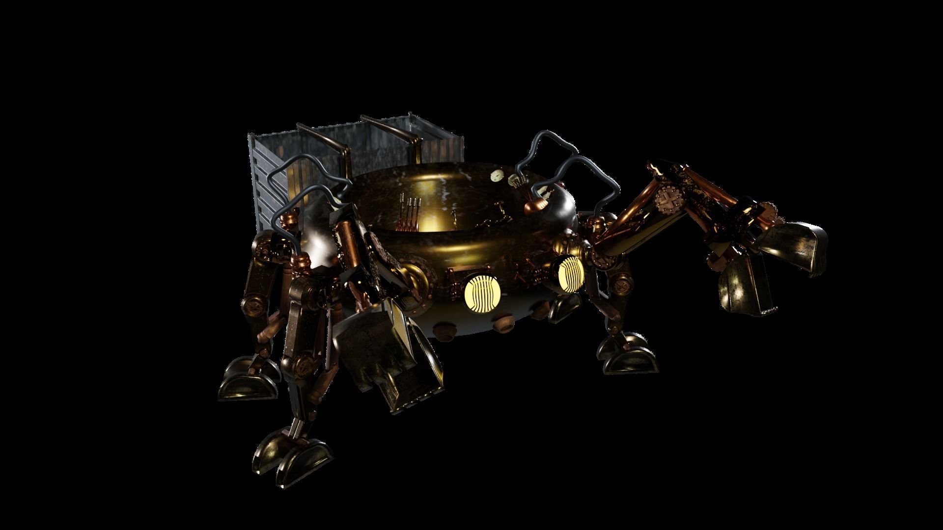Steampunk Walker 3D model rigged | CGTrader