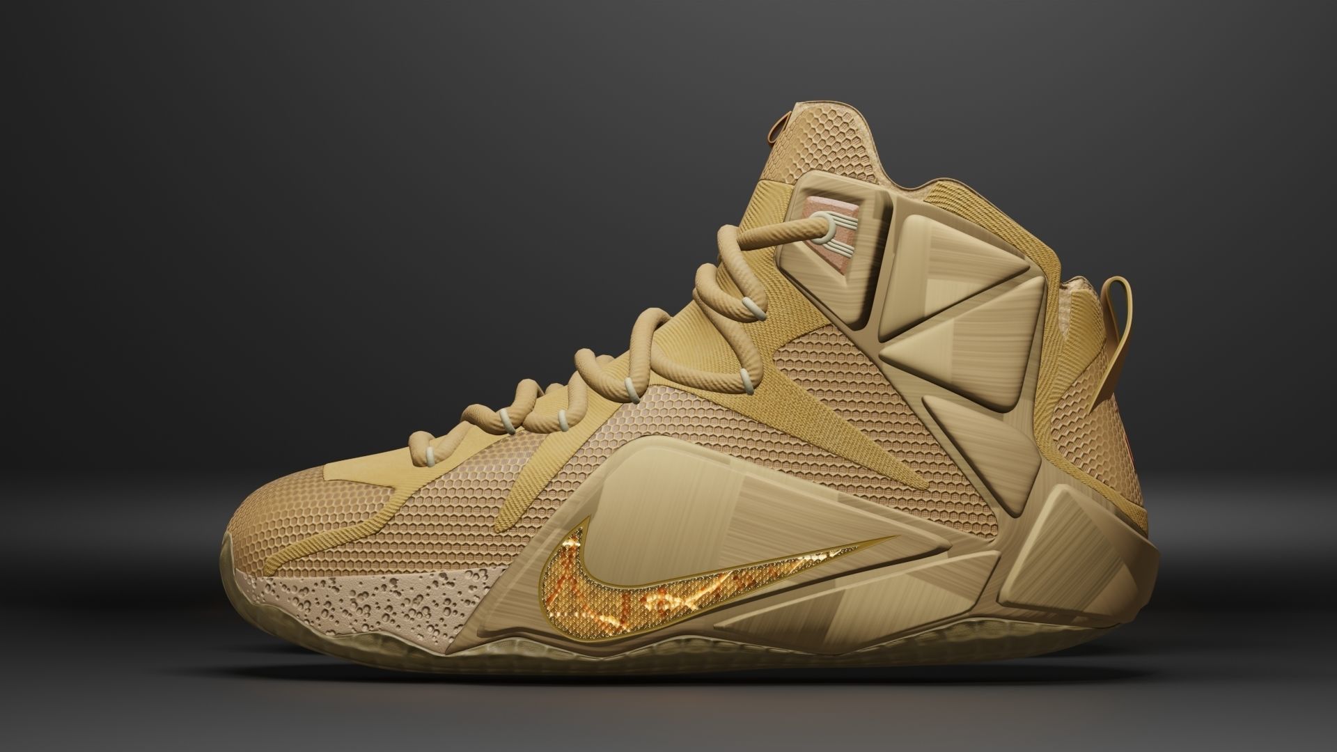Nike Lebron golden brown 3D model | CGTrader