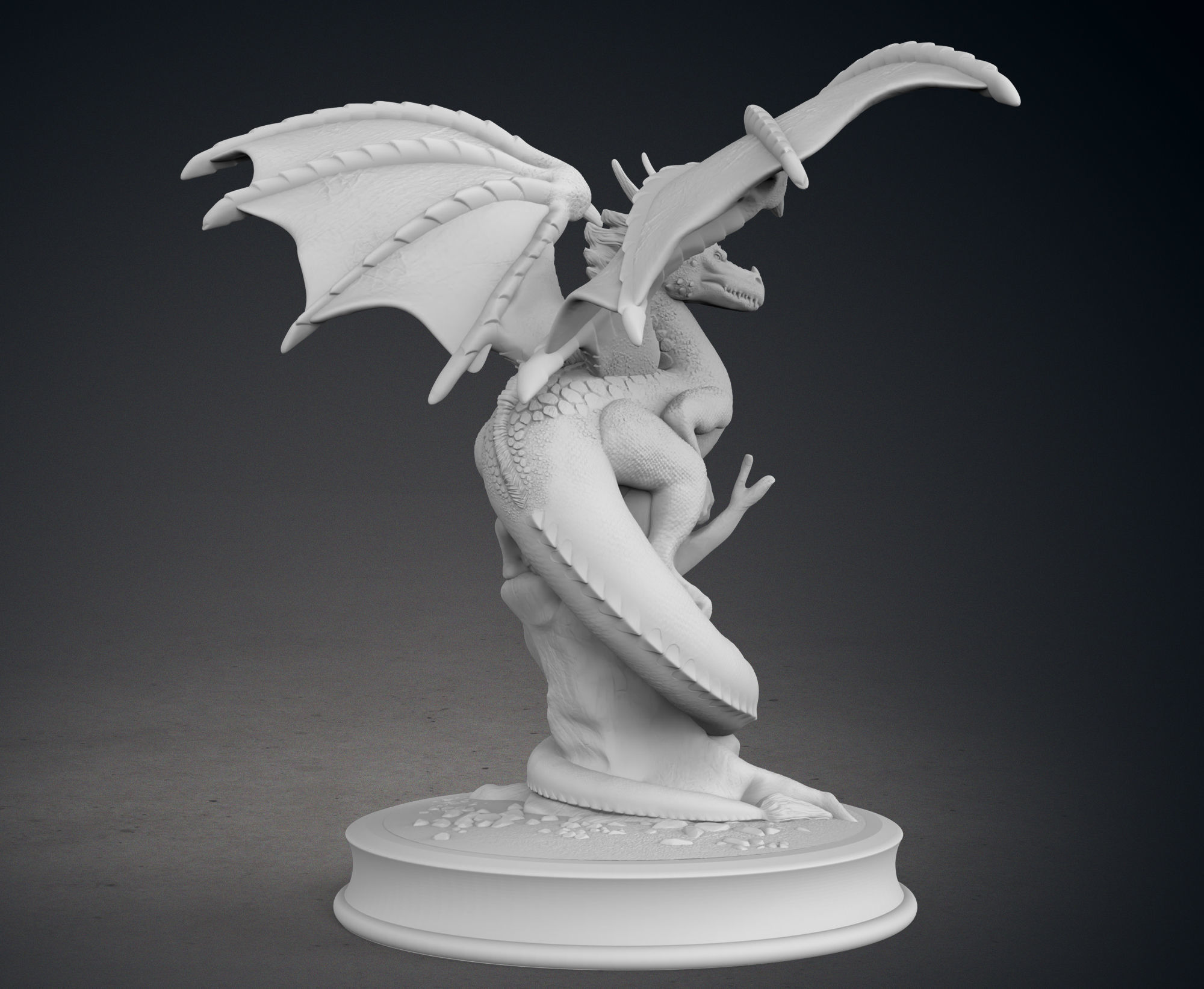 DRAGON CONTEMPLATING THE HORIZON 3D model 3D printable | CGTrader
