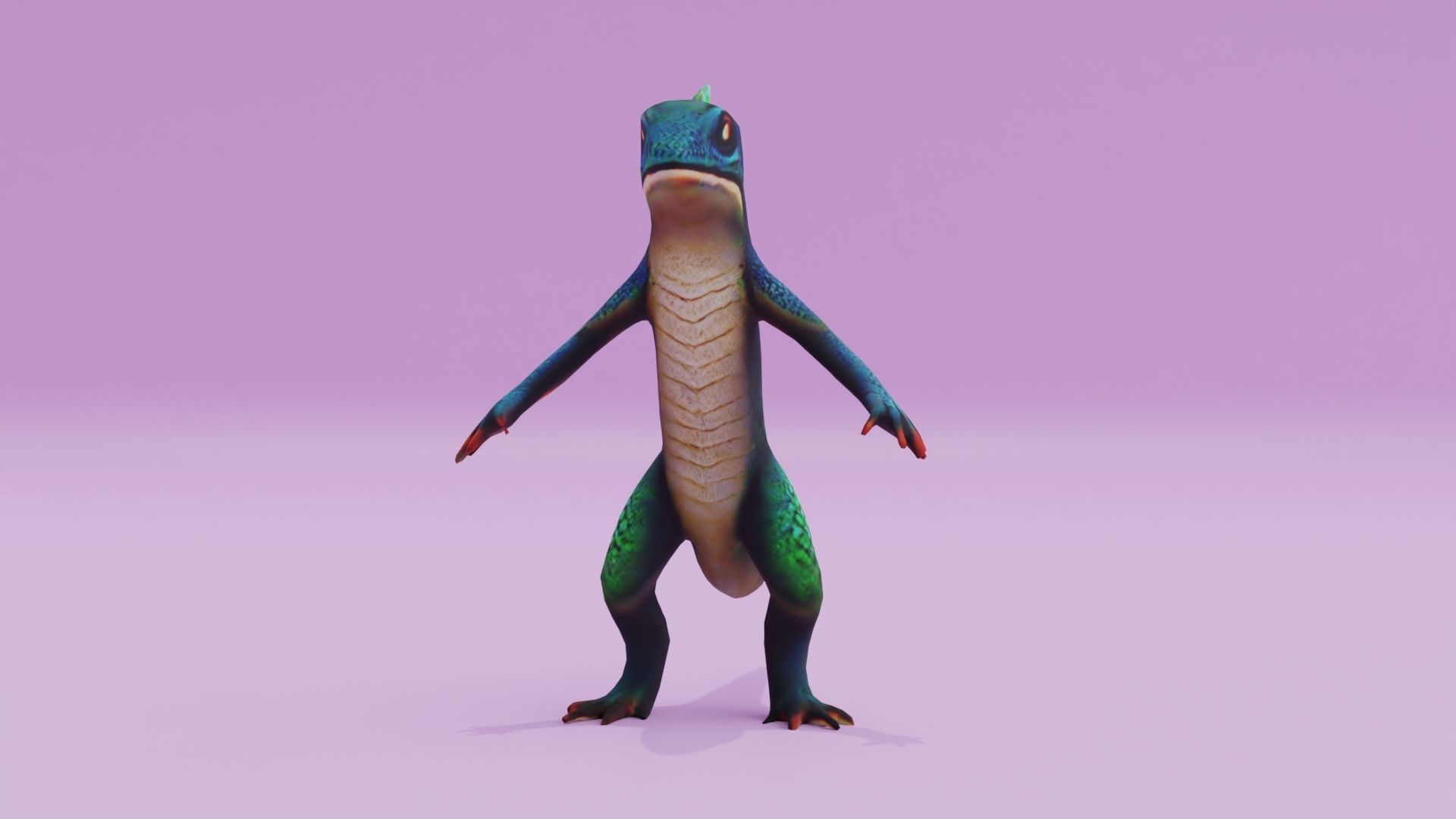 Lizard Character A-pose free VR / AR / low-poly 3D model | CGTrader