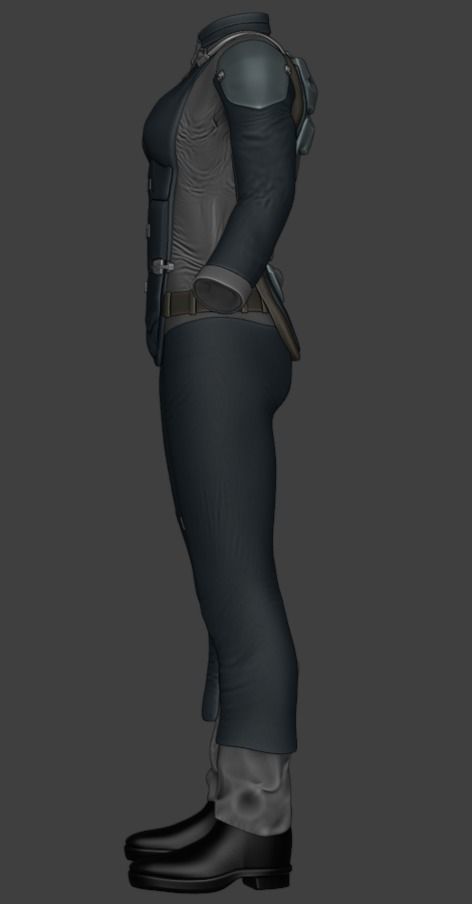 UNSC Female Officer uniform HighPoly 3D model | CGTrader