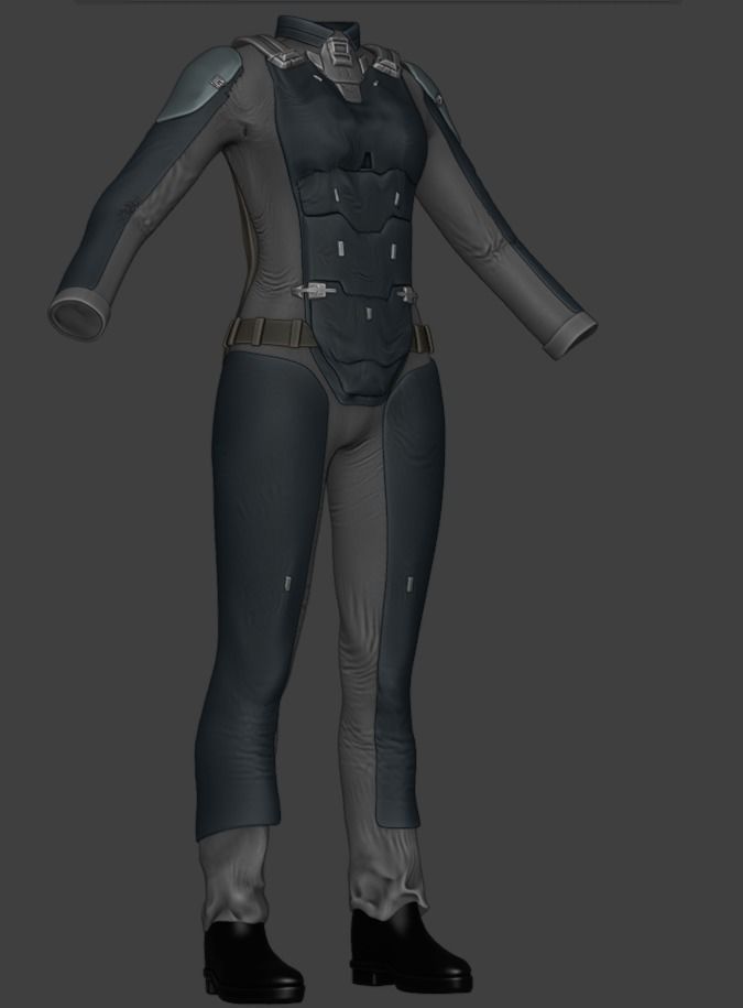 UNSC Female Officer uniform HighPoly 3D model | CGTrader