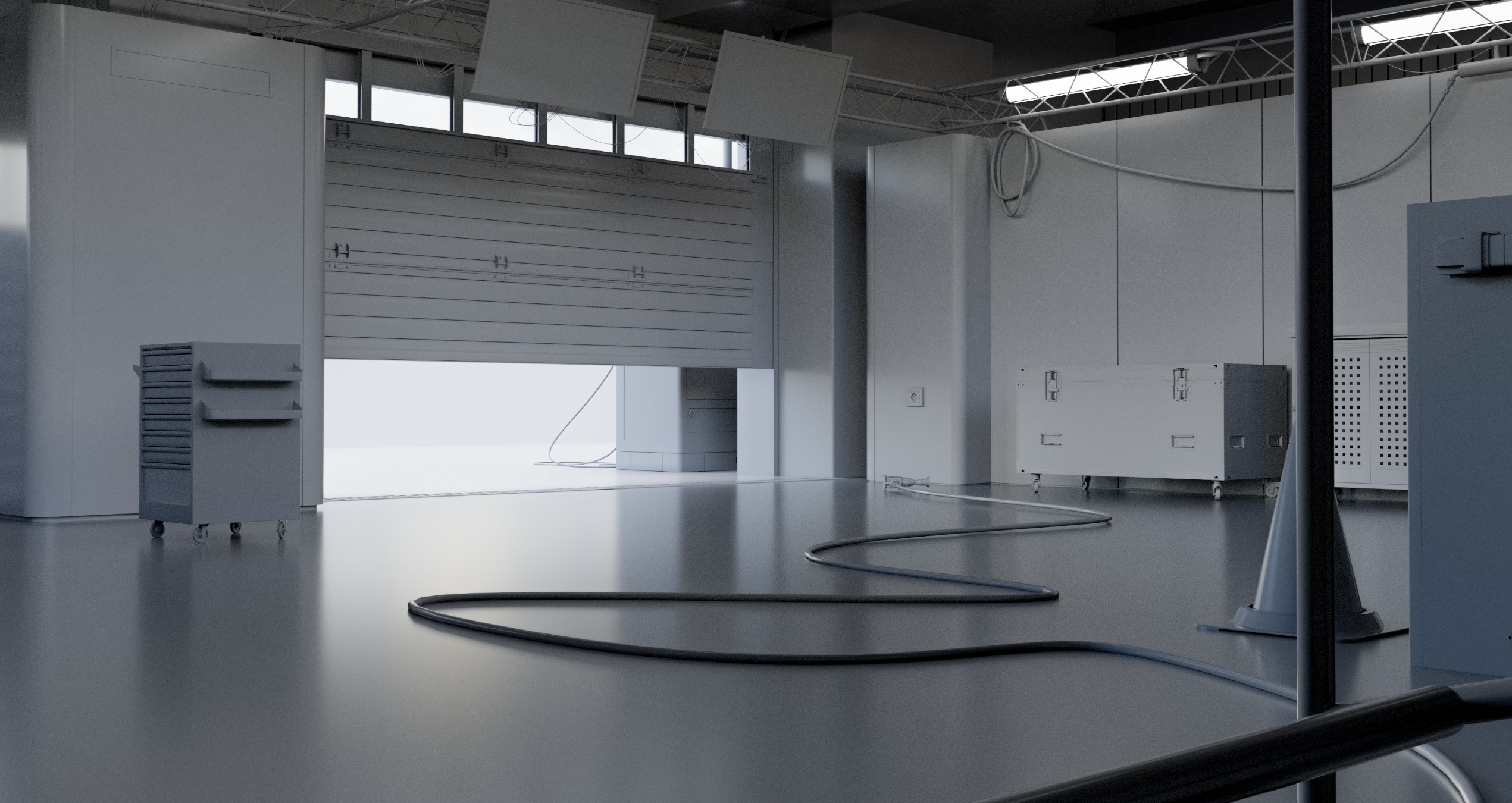 Pitlane Garage 3D Scene 3D model | CGTrader