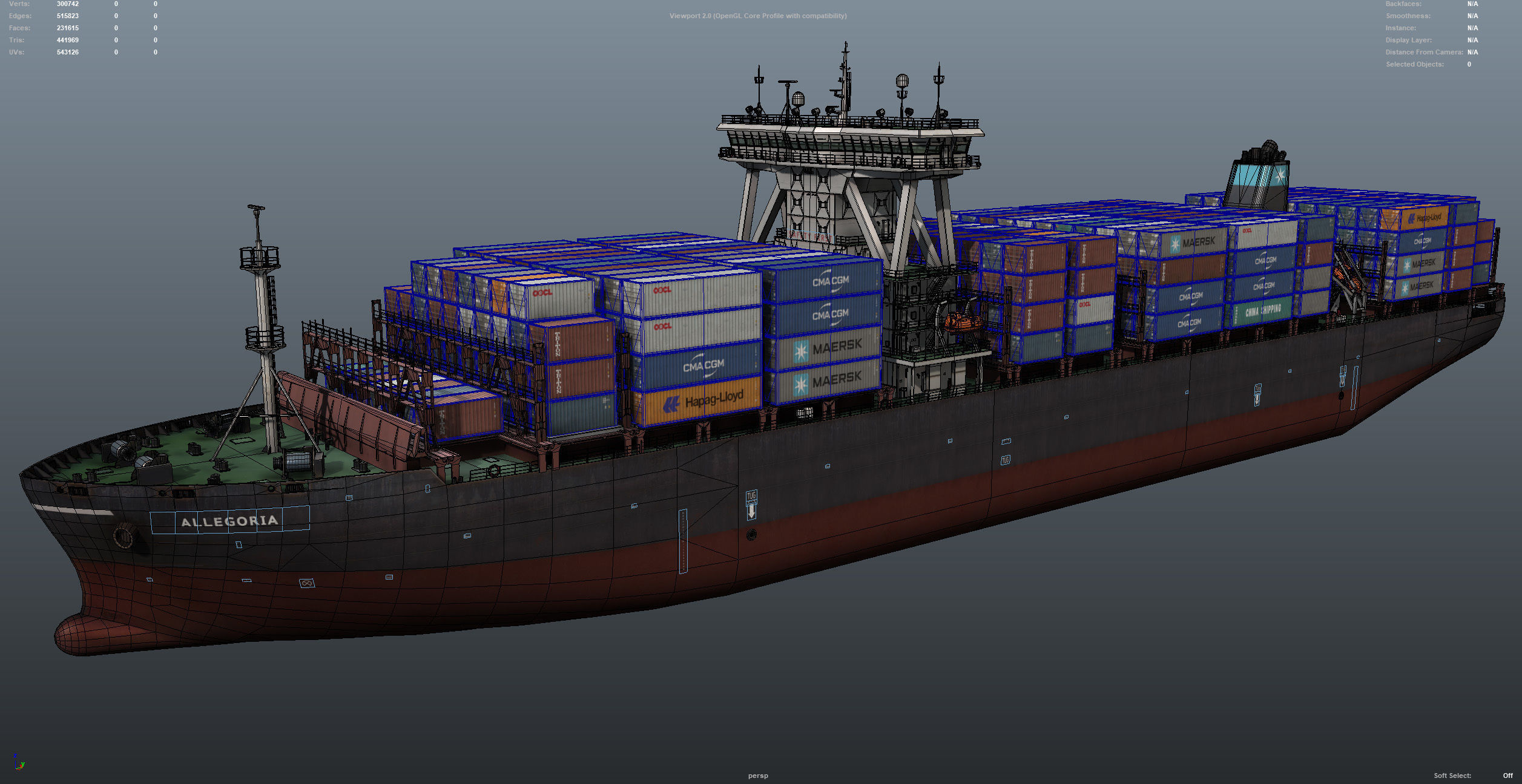 3D model Cargo Ship Container Ship - low poly VR / AR / low-poly | CGTrader