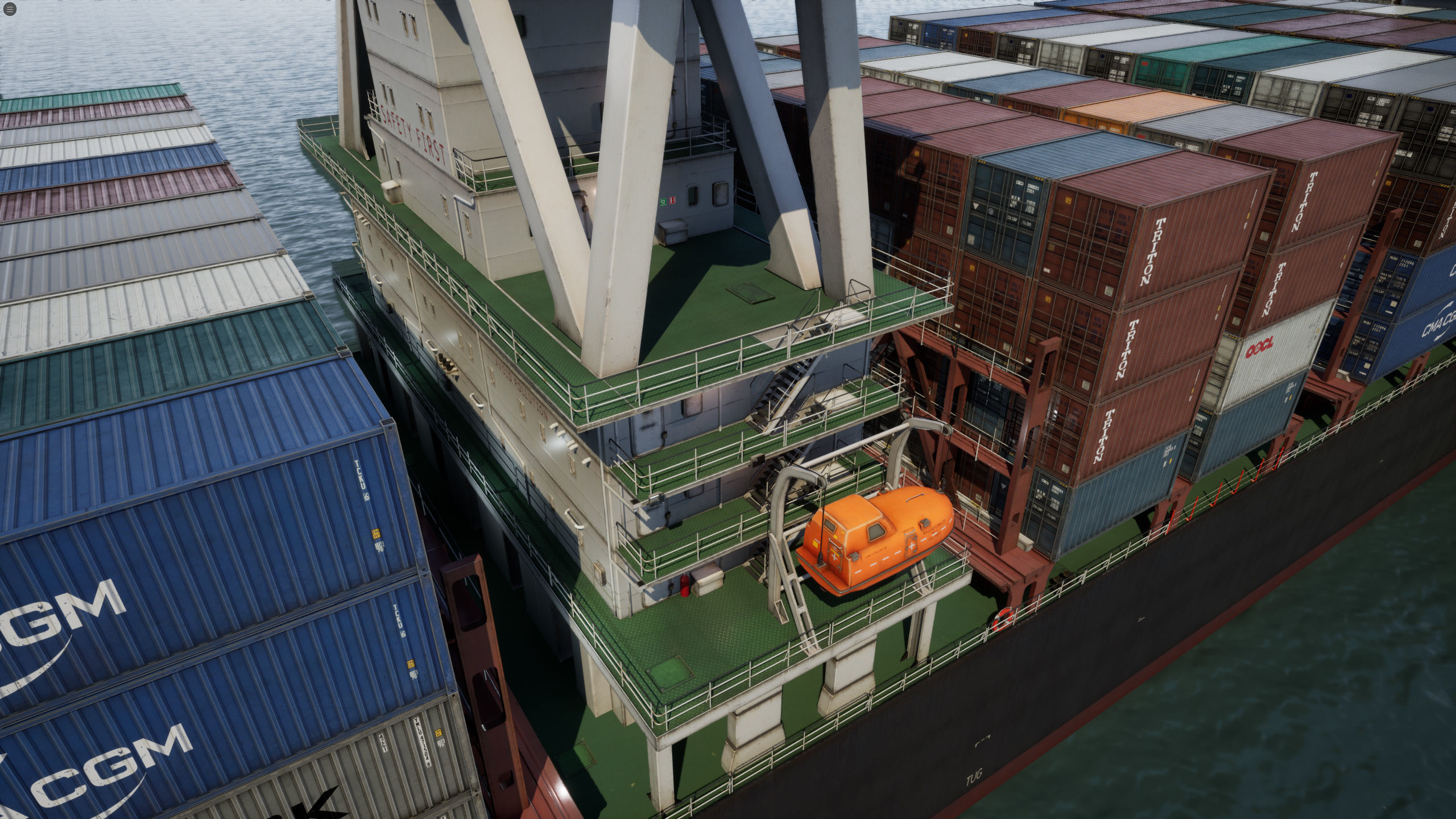 3D model Cargo Ship Container Ship - low poly VR / AR / low-poly | CGTrader