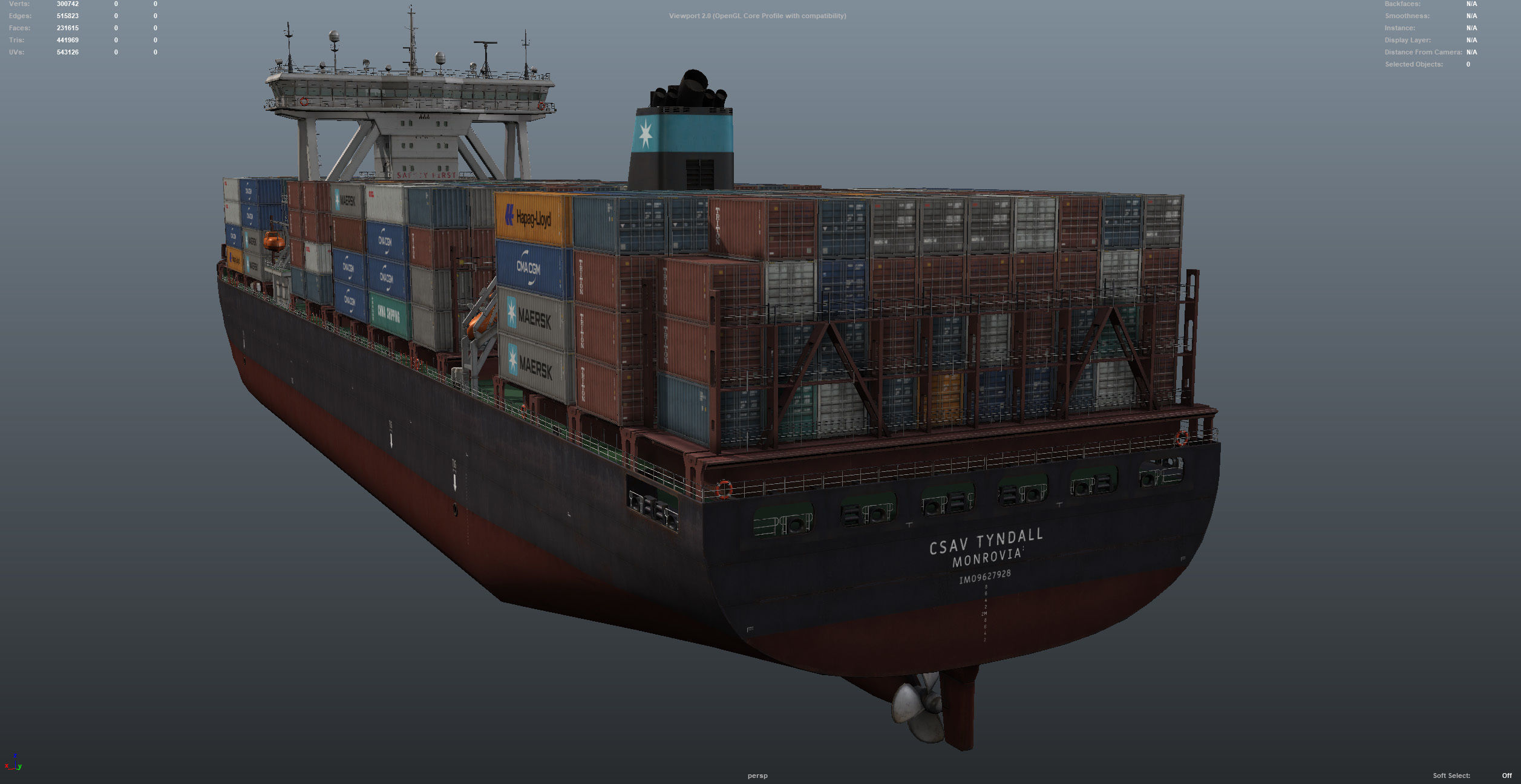 3D model Cargo Ship Container Ship - low poly VR / AR / low-poly | CGTrader