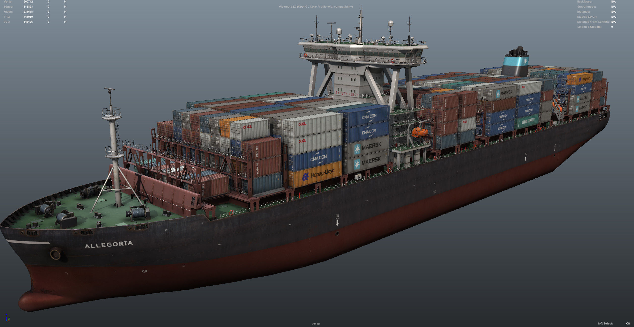 3D model Cargo Ship Container Ship - low poly VR / AR / low-poly | CGTrader