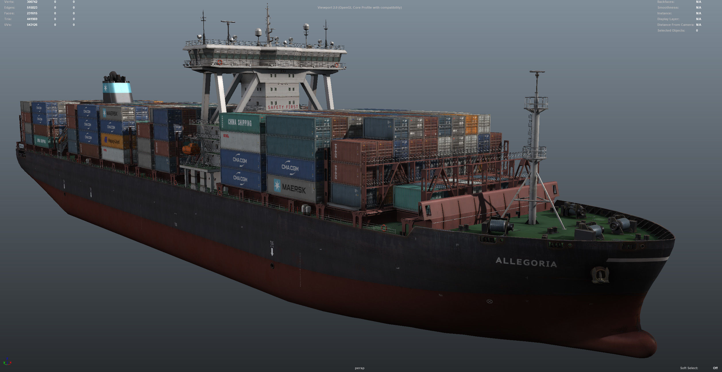 3D model Cargo Ship Container Ship - low poly VR / AR / low-poly | CGTrader