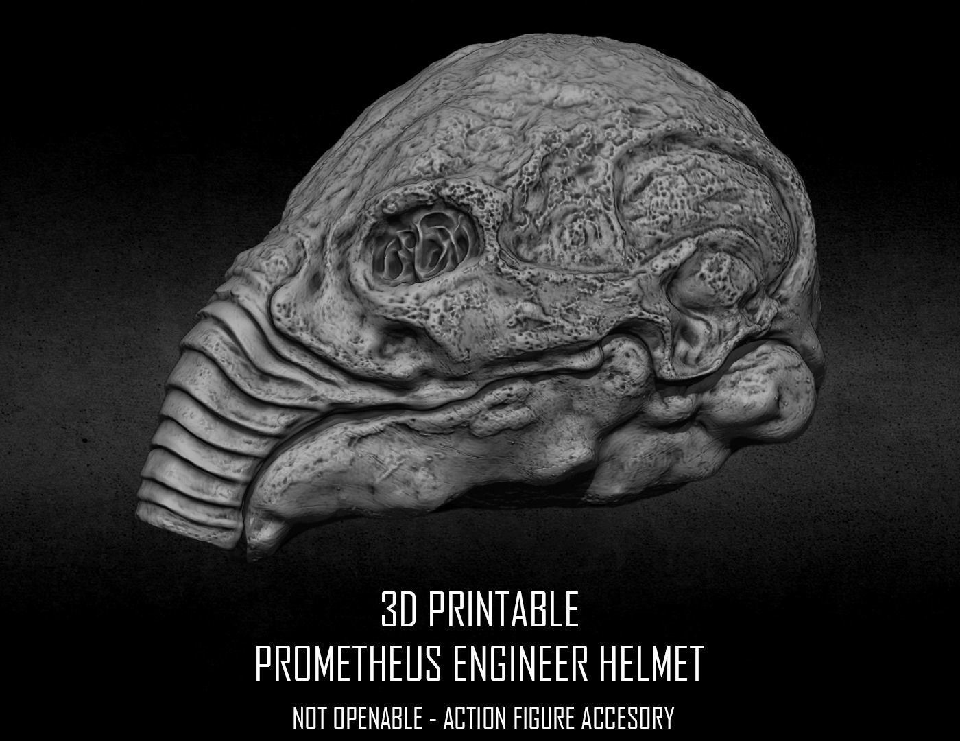 3D PRINTABLE PROMETHEUS ANCIENT ENGINEER HELMET NOT OPENABLE 3D model ...
