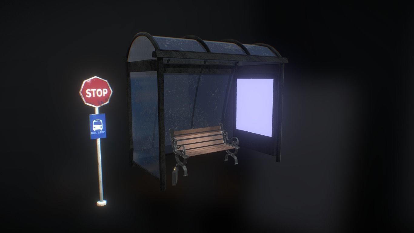 Bus Stop Bench 3d model 3D model | CGTrader