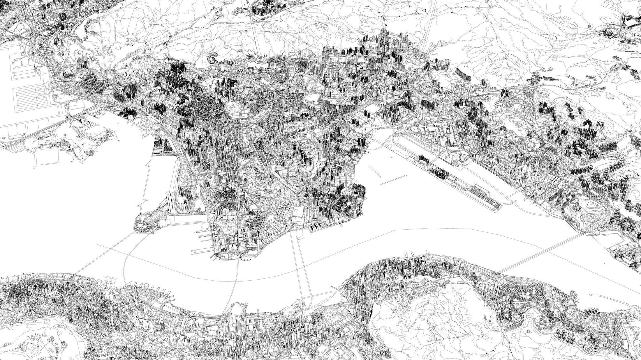 Hong Kong - city and mass buildings 3D model | CGTrader
