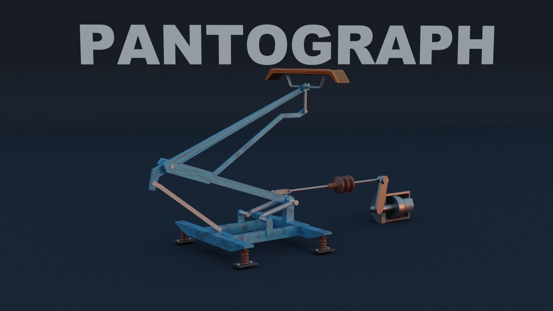 3D model Animated tram pantograph Low-poly 3D model VR / AR / low-poly ...