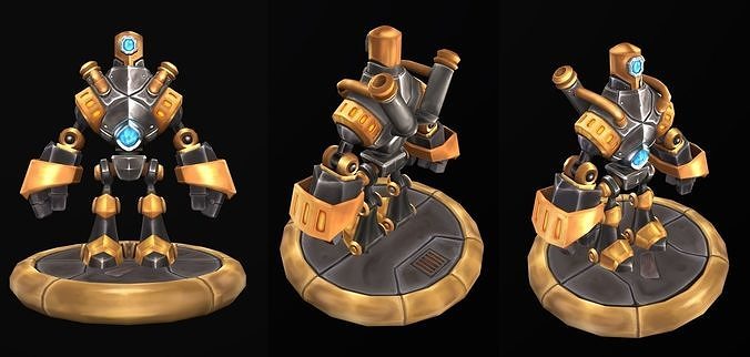 Handpainted Steampunk Robo Detail free VR / AR / low-poly 3D model ...