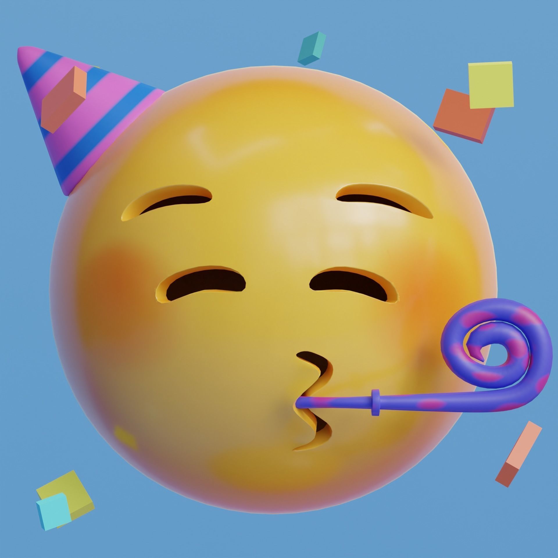 Partying Face Emoji - Free Sample free VR / AR / low-poly 3D model ...