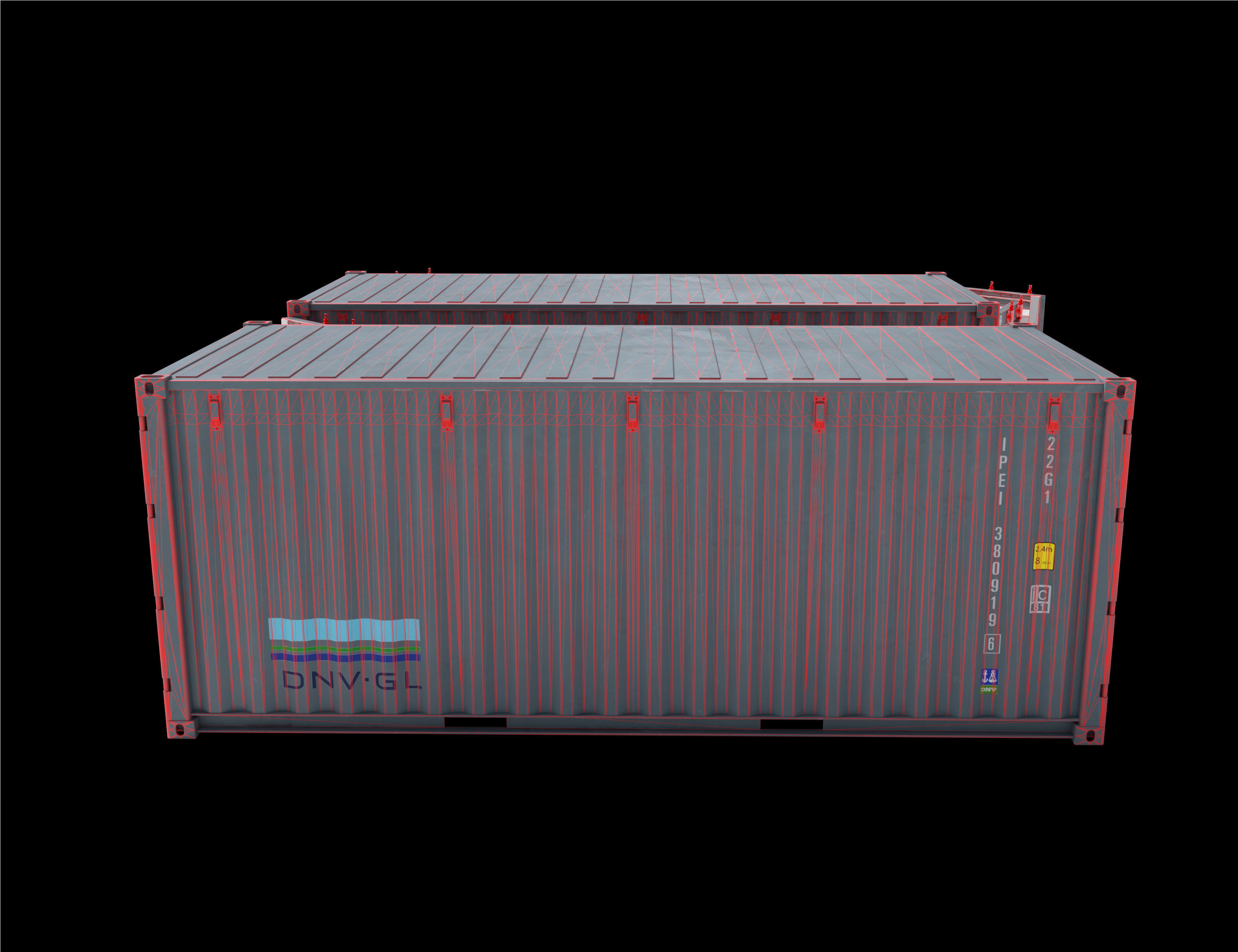 3D model 20ft Cargo Container Blue Grey VR / AR / low-poly | CGTrader