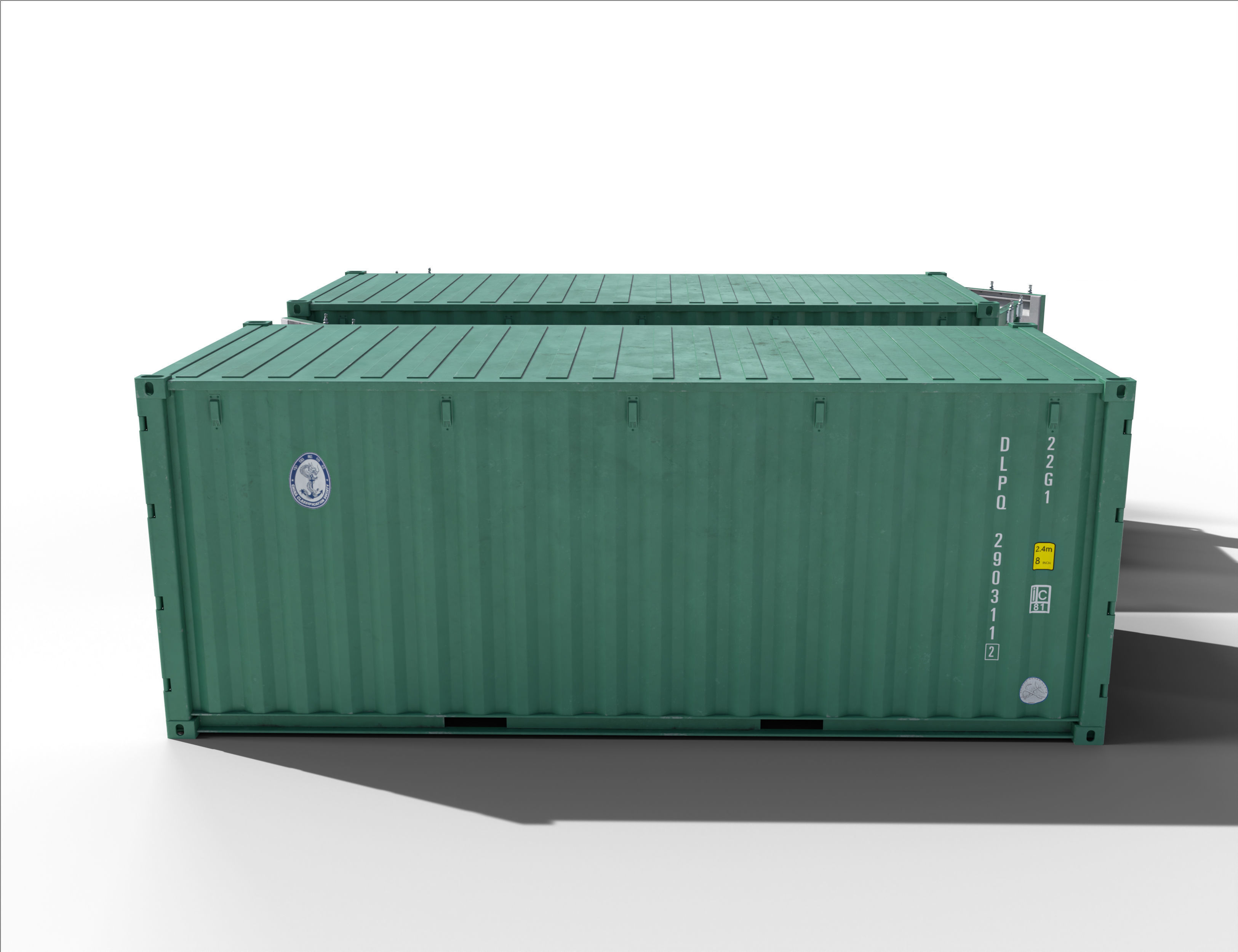 3D model 20ft Cargo Container Green VR / AR / low-poly | CGTrader