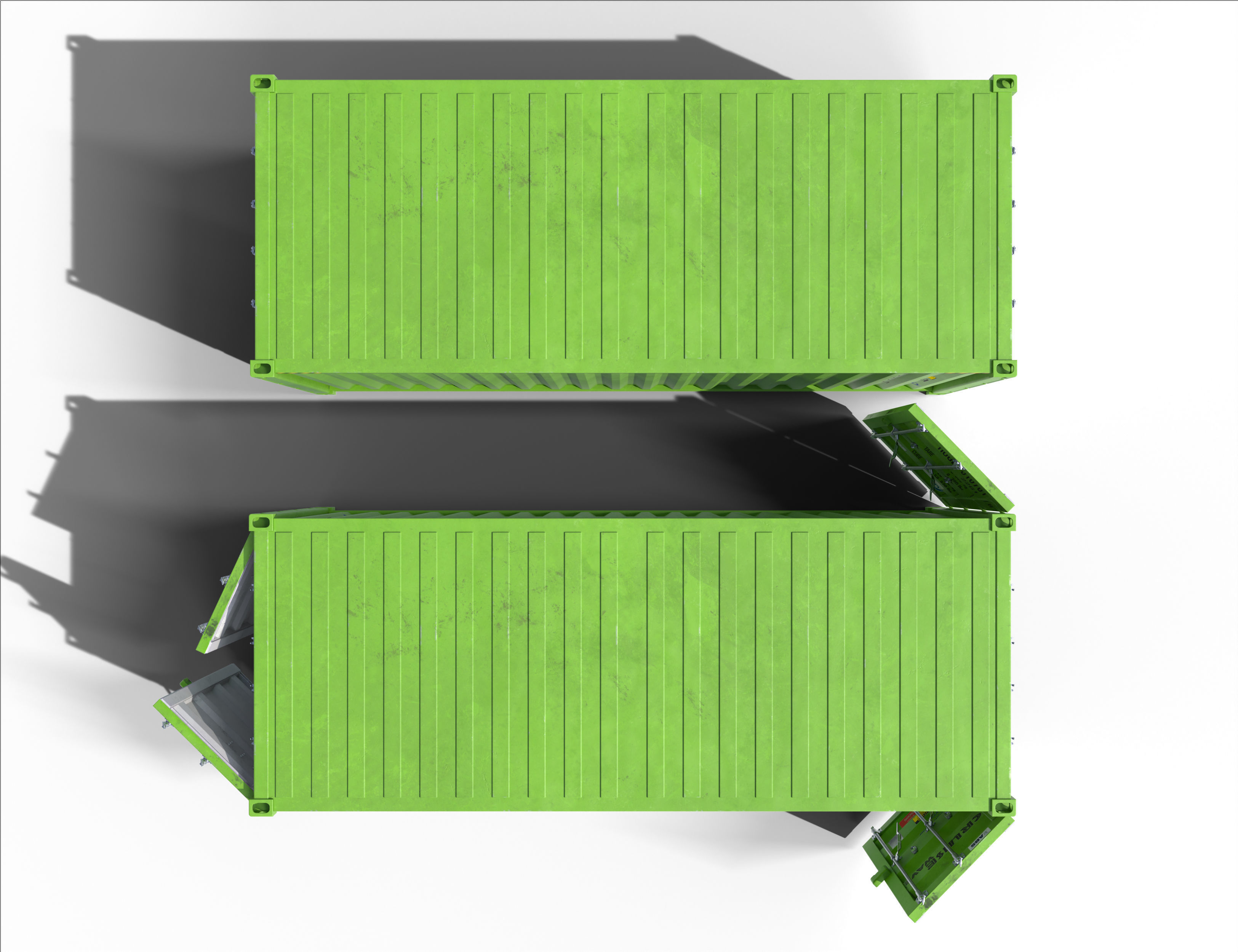 3D model 20ft Cargo Container Green Light VR / AR / low-poly | CGTrader