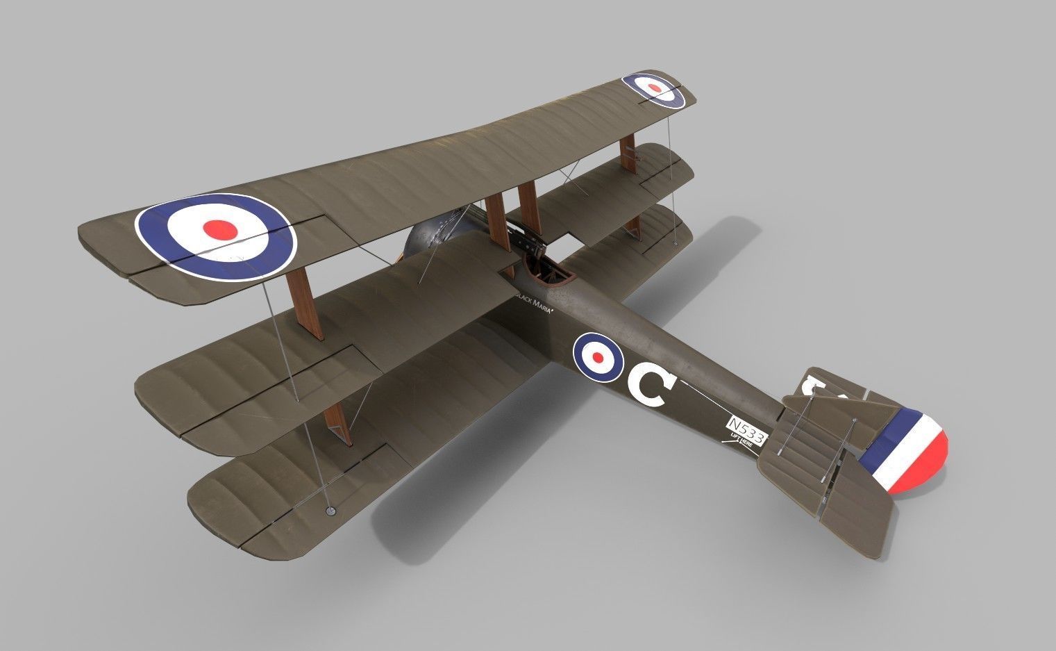 3D model Game-Ready Sopwith Triplane VR / AR / low-poly | CGTrader