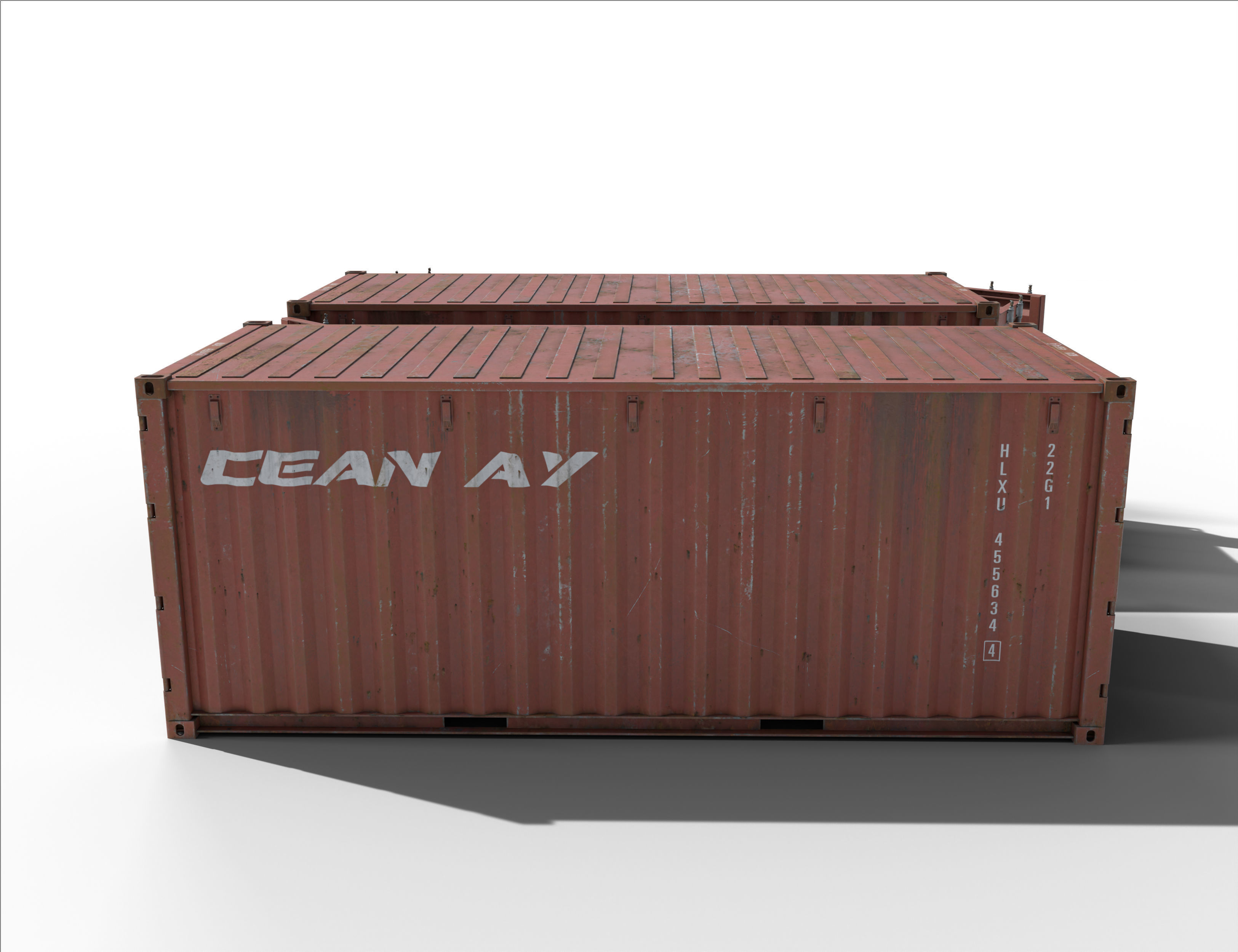 3D model 20ft Cargo Container Old Red VR / AR / low-poly | CGTrader