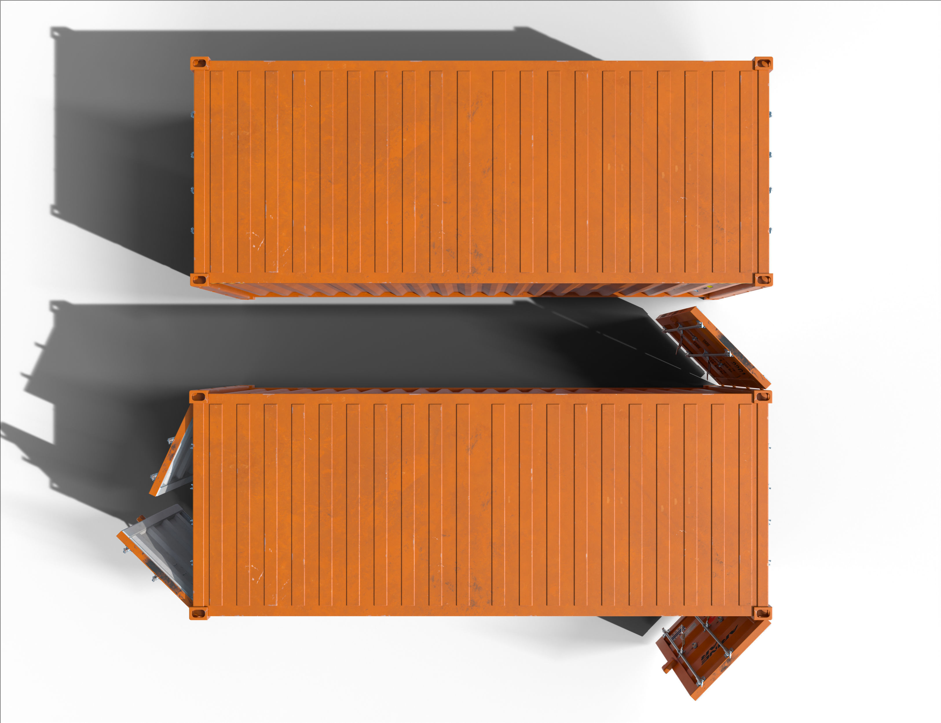 3D model 20ft Cargo Container Orange VR / AR / low-poly | CGTrader