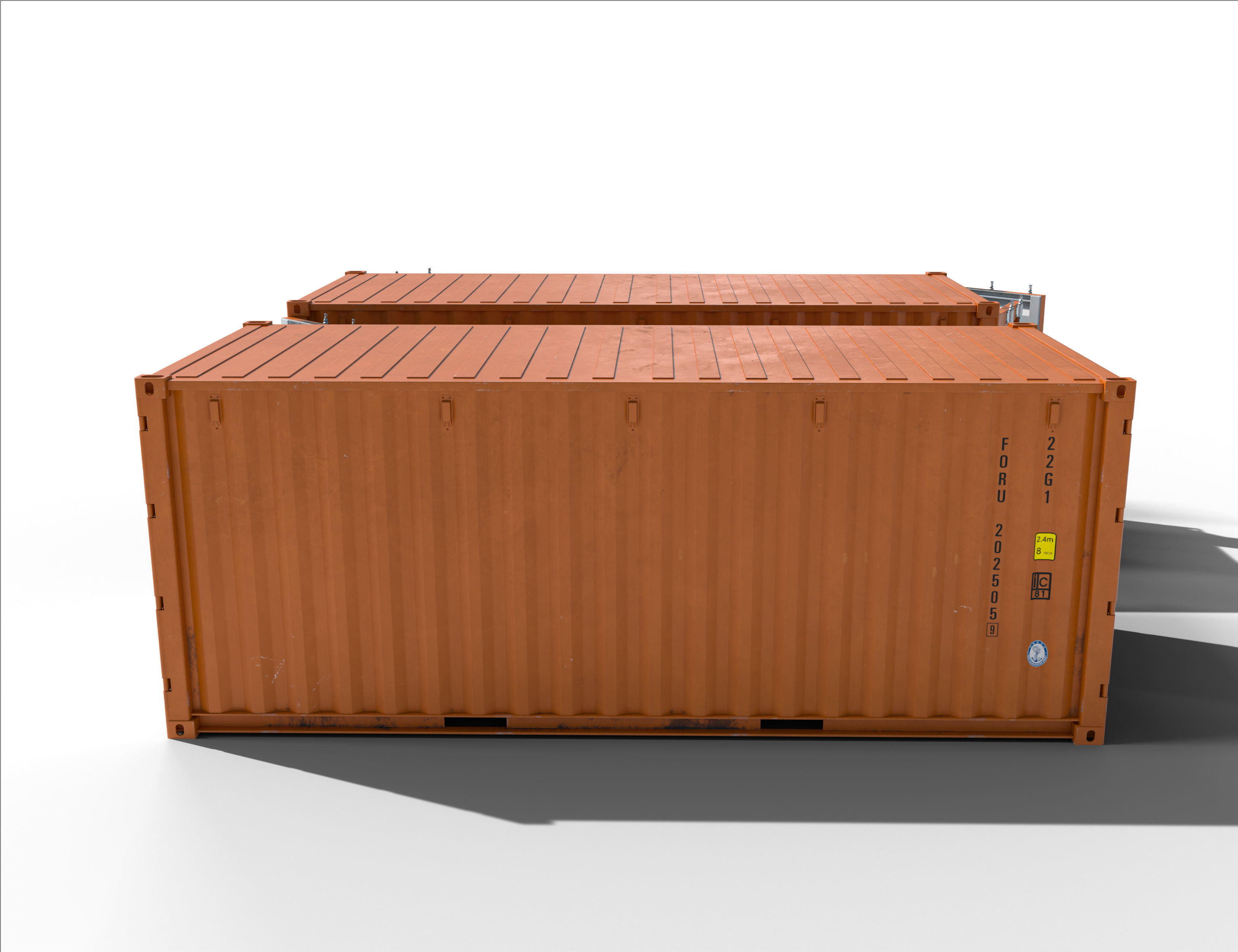 3D model 20ft Cargo Container Orange VR / AR / low-poly | CGTrader