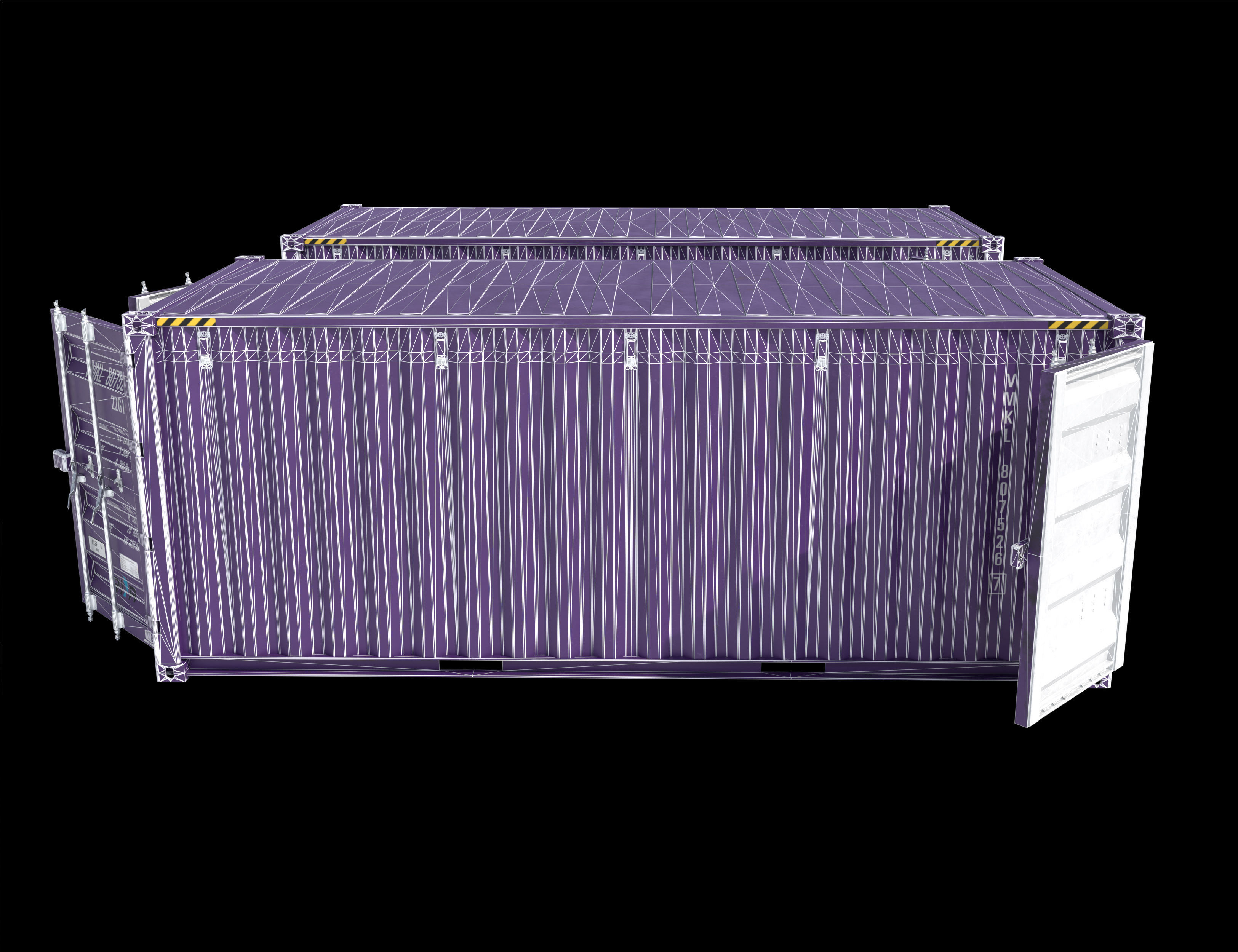 3D model 20ft Cargo Container Purple VR / AR / low-poly | CGTrader