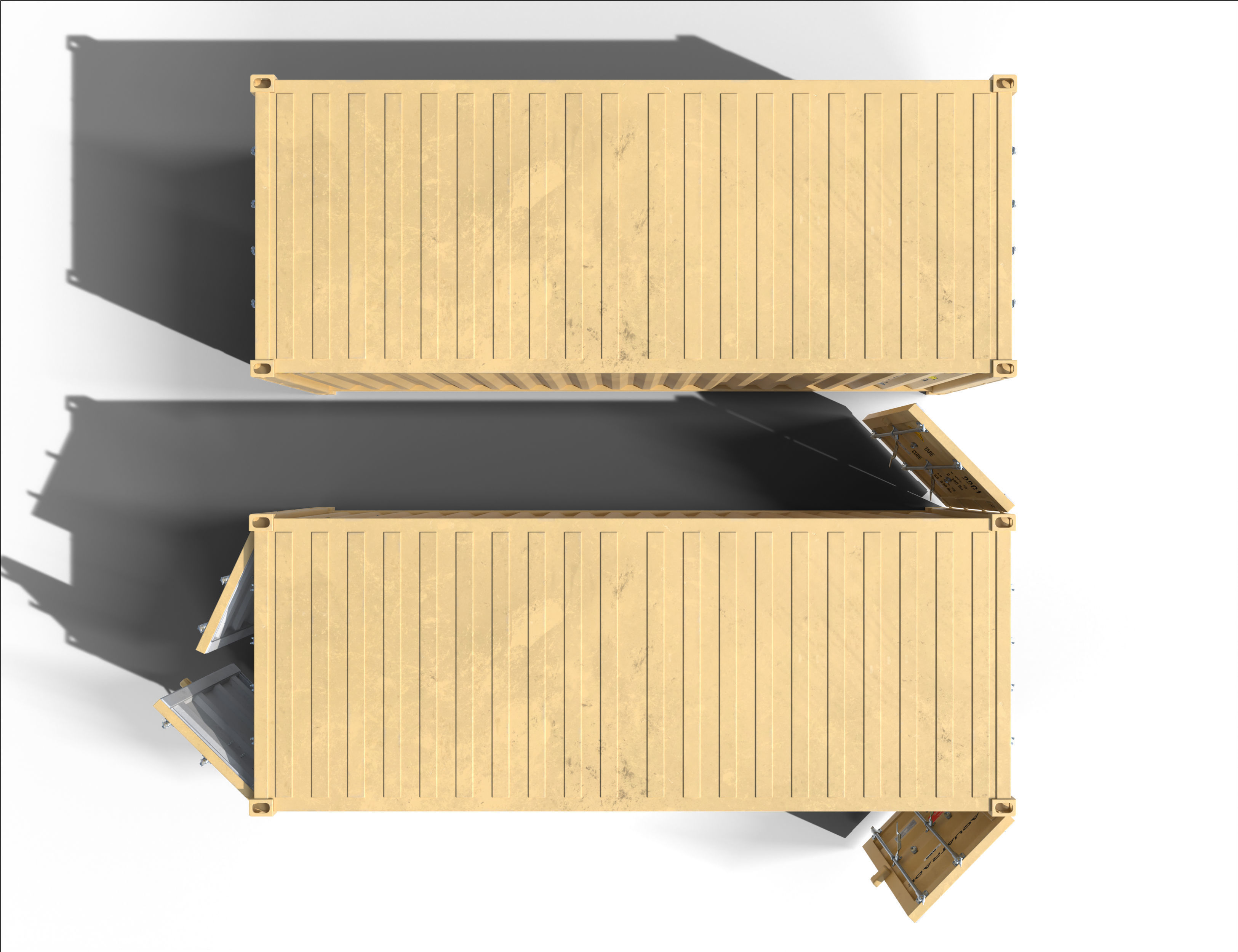 3D model 20ft Cargo Container Military Beige VR / AR / low-poly | CGTrader