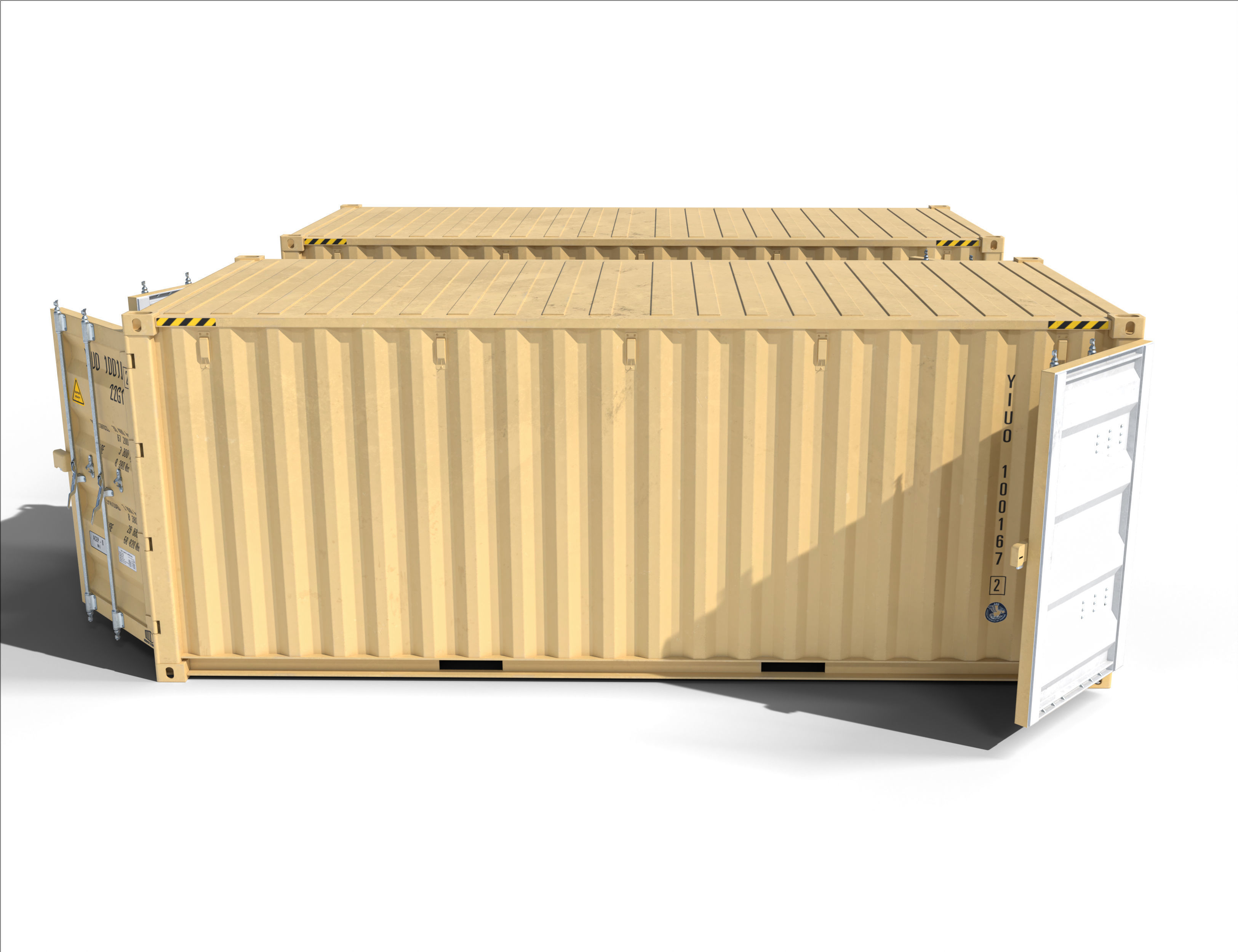 3D model 20ft Cargo Container Military Beige VR / AR / low-poly | CGTrader