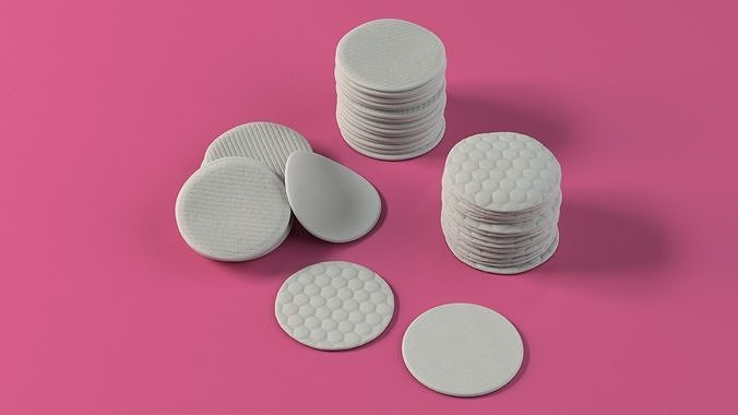 Cotton Pad Makeup 3D model | CGTrader