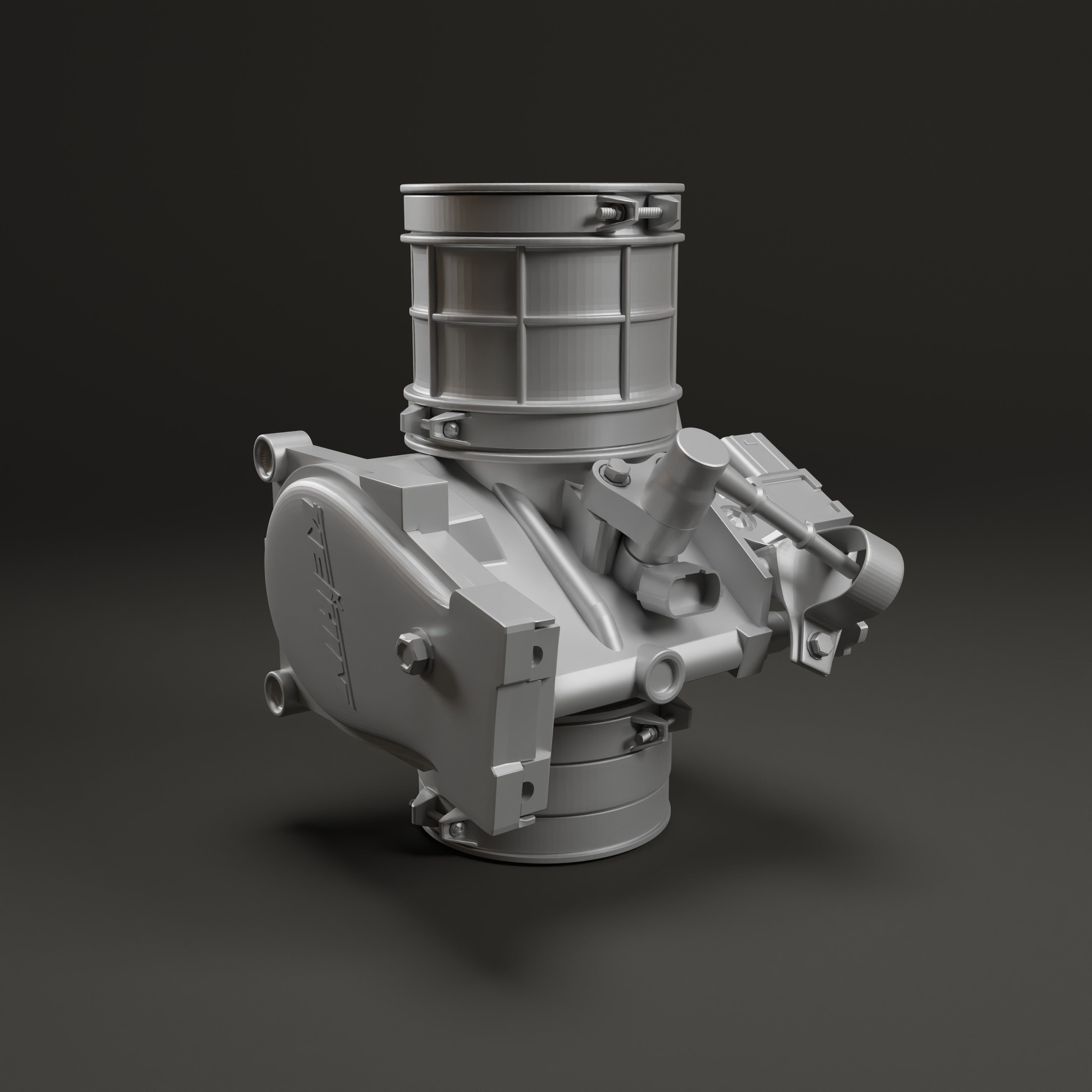 Throttle body and fuel injector for Motocross bike With supports 3D model 3D printable | CGTrader