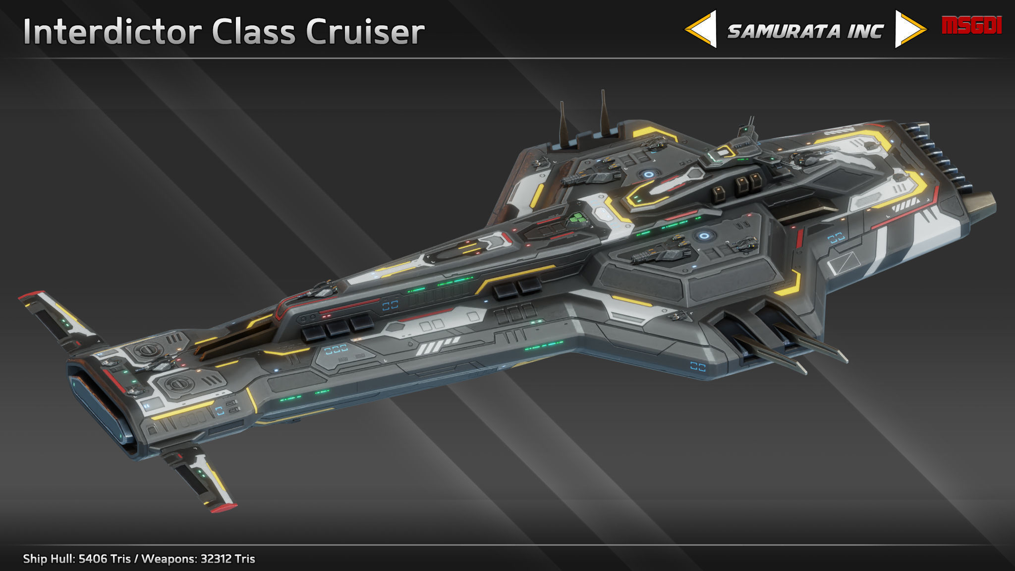 3D model Spaceship Interdictor Class Cruiser VR / AR / low-poly | CGTrader