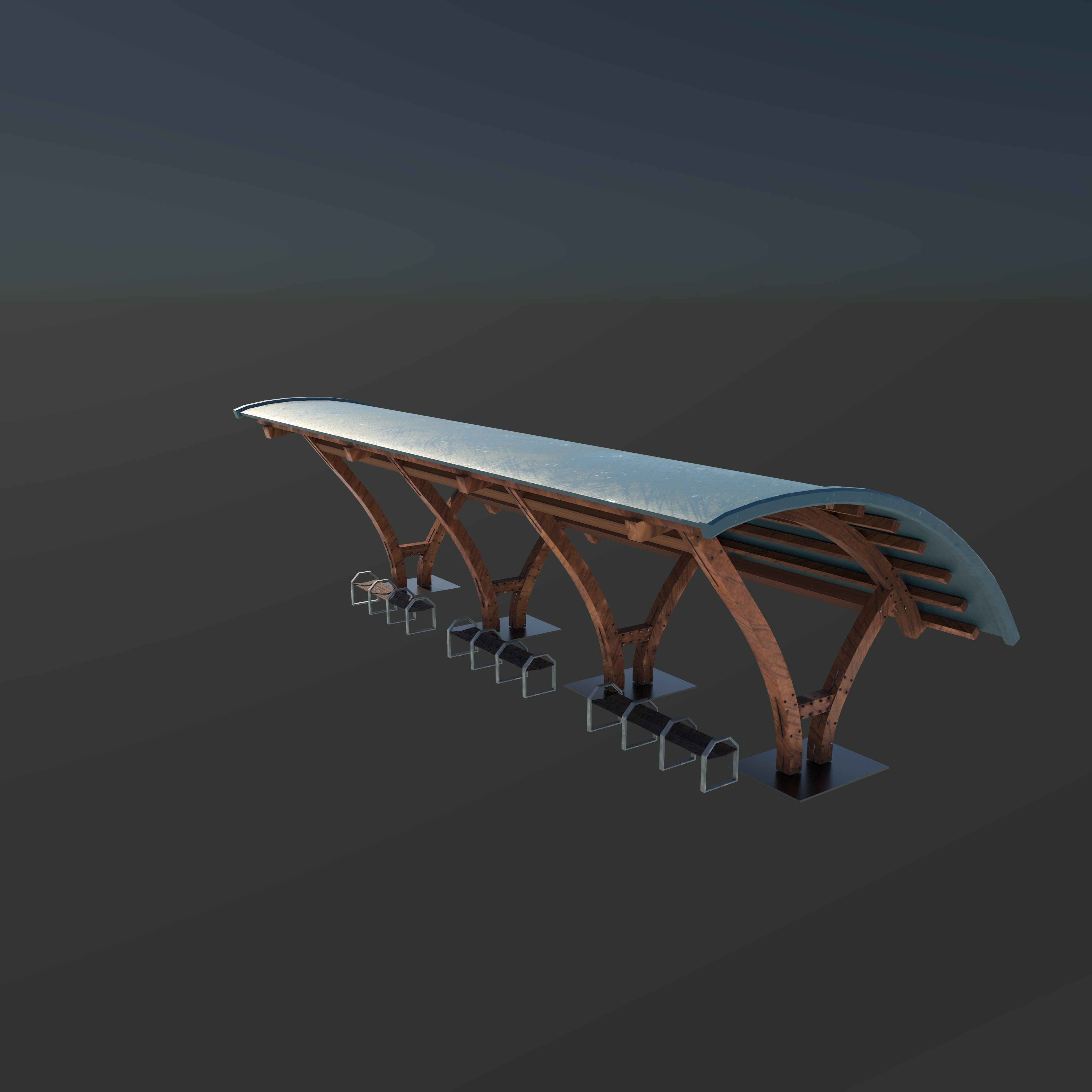 Modern Pergola 3D model animated | CGTrader