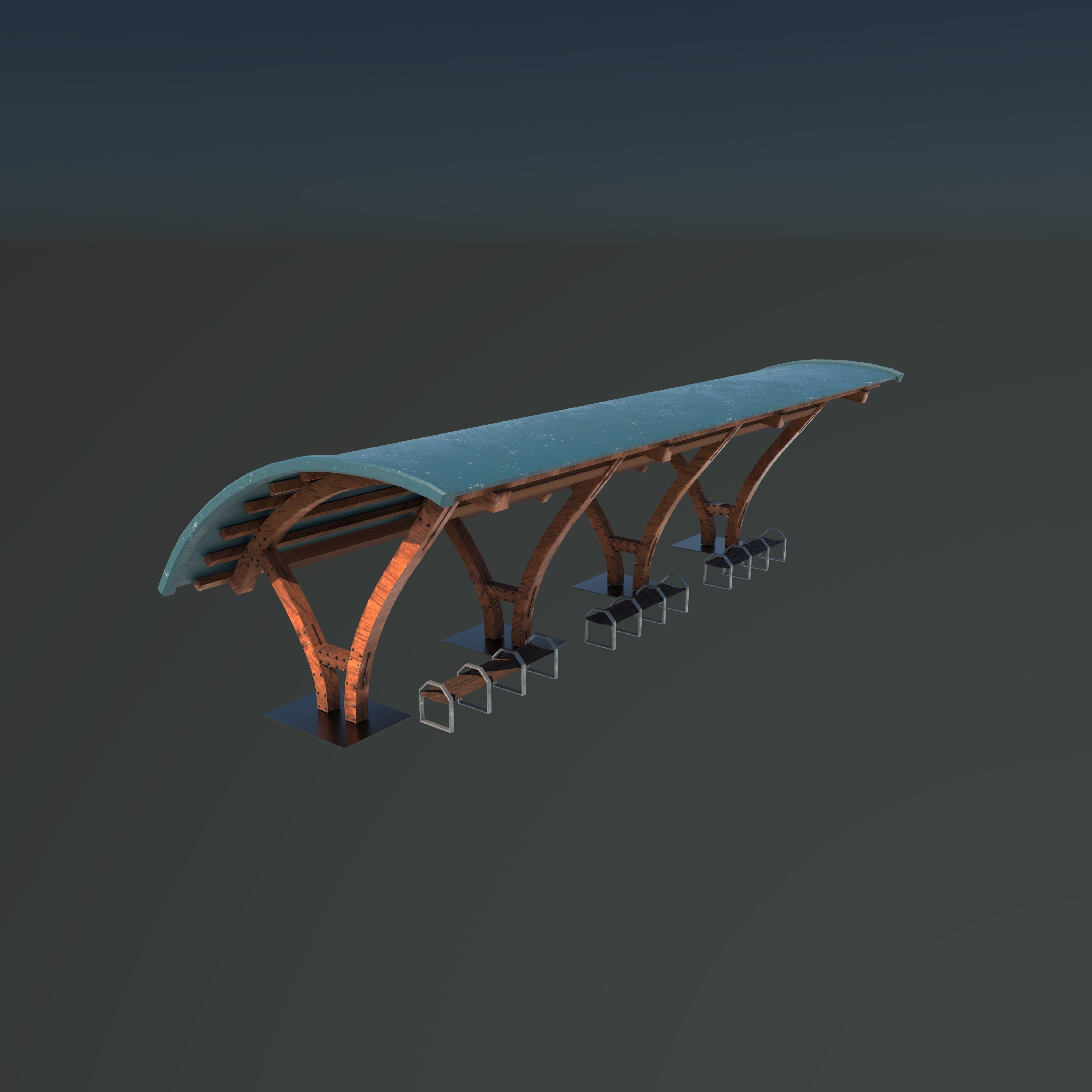 Modern Pergola 3D model animated | CGTrader