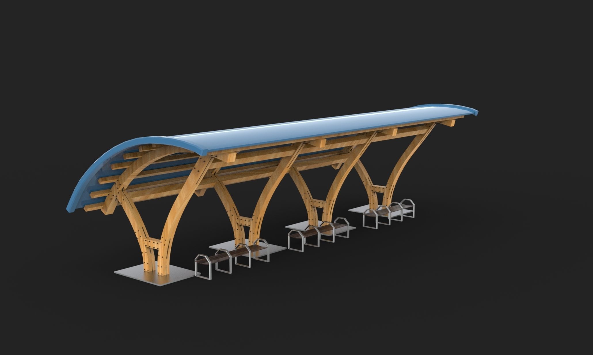 Modern Pergola 3D model animated | CGTrader