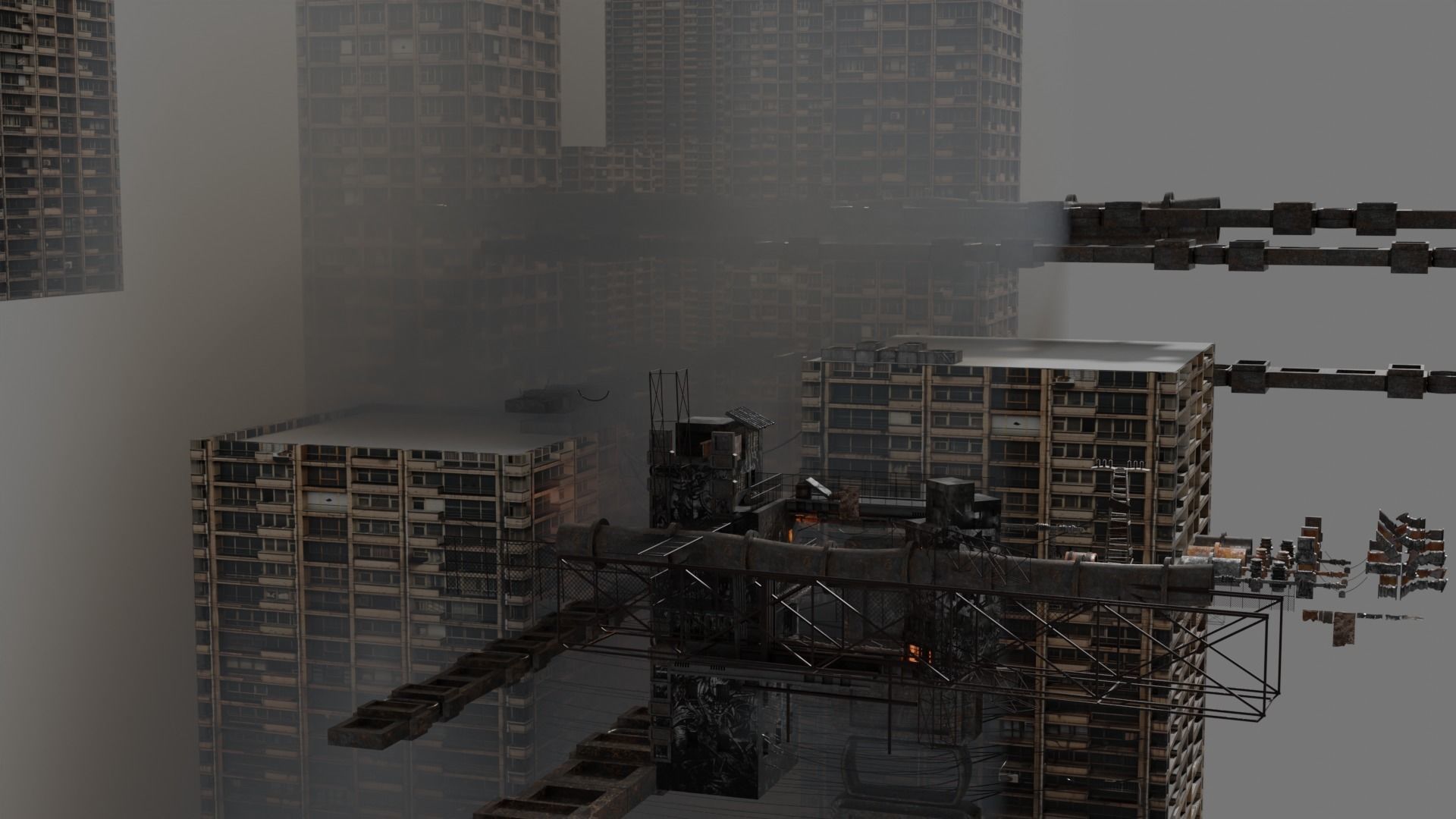 3D model Poor City - 3D Concept Art Scene VR / AR / low-poly | CGTrader